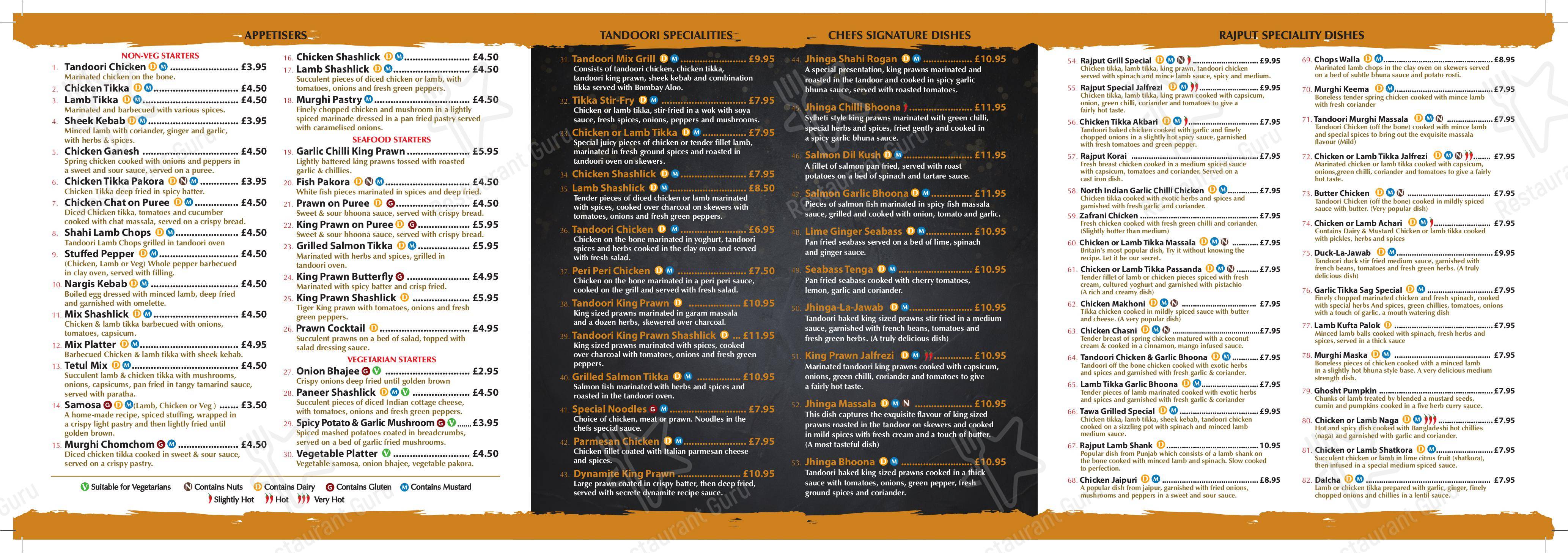 Menu at Anmol Indian Restaurant, Warrington, 62 Warrington Rd