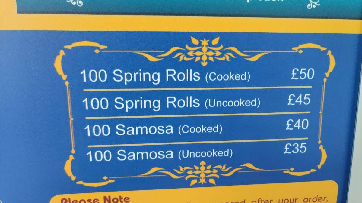 Menu at Anmol Sweet Centre restaurant, Leicester