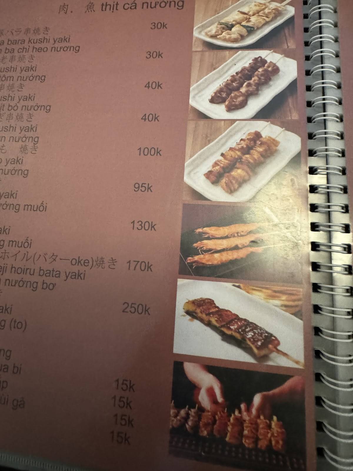 Menu at An’s Kitchen restaurant, Hanoi, 124 P. Phan Kế Bính
