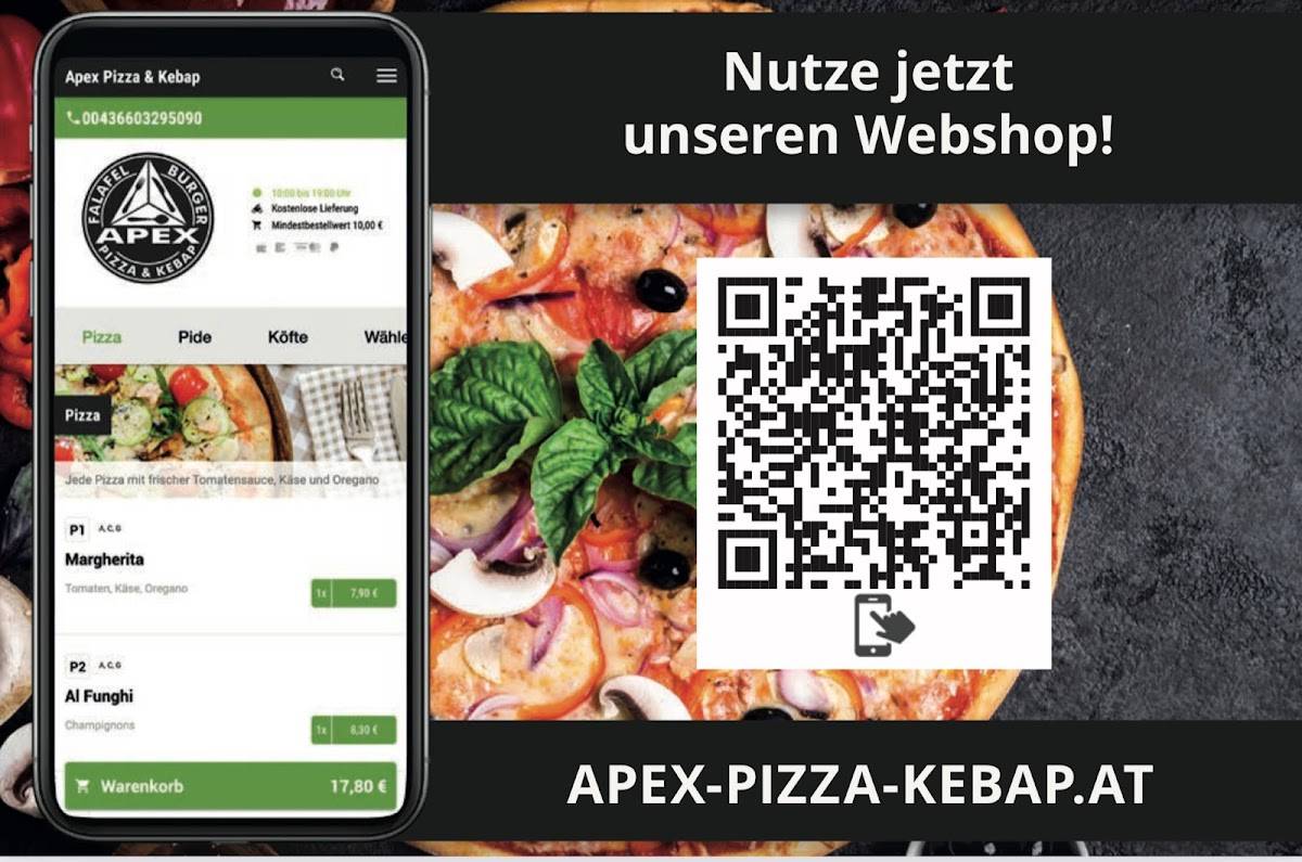Speisekarte von Apex Pizza Burger Falafel Graz, Graz