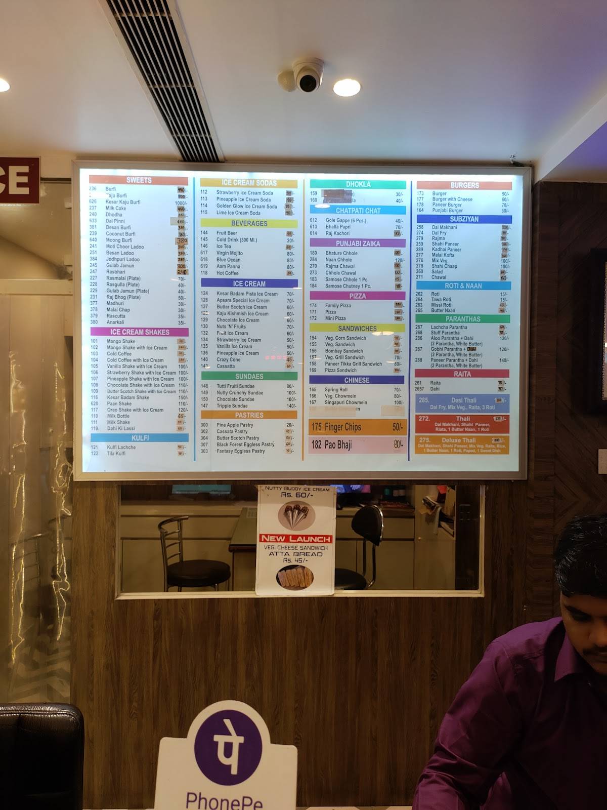 Menu at Apsara, Rewari
