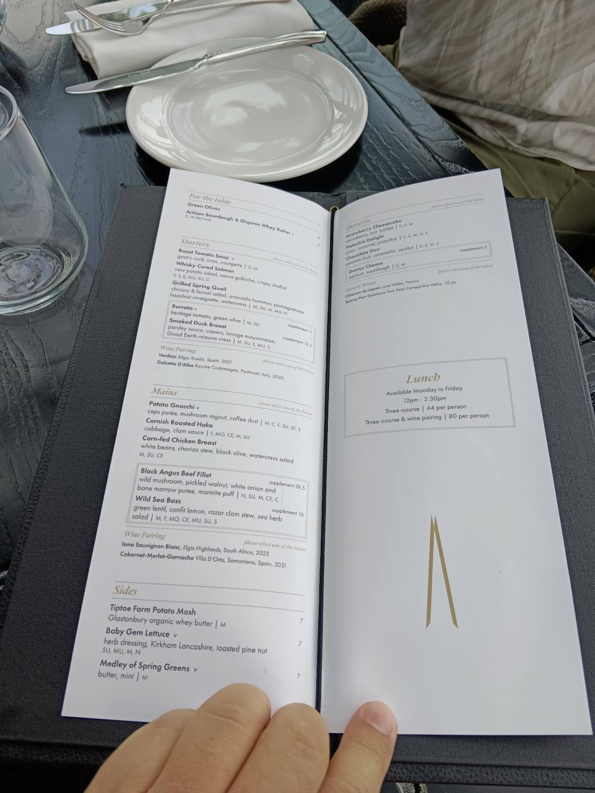 Carta del pub y bar Aqua Shard, Londres, Level 31