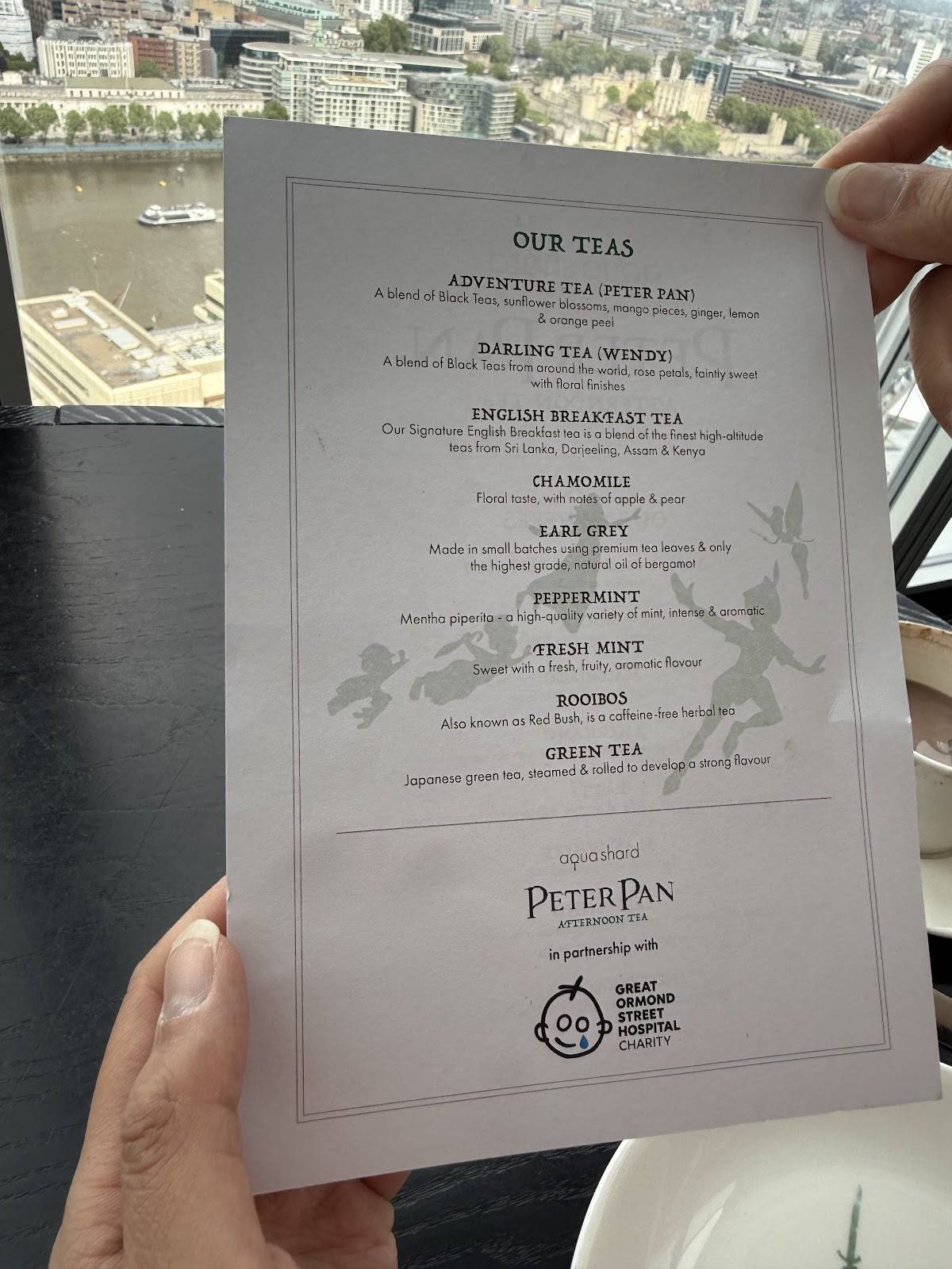 Menu at Aqua Shard pub & bar, London, Level 31