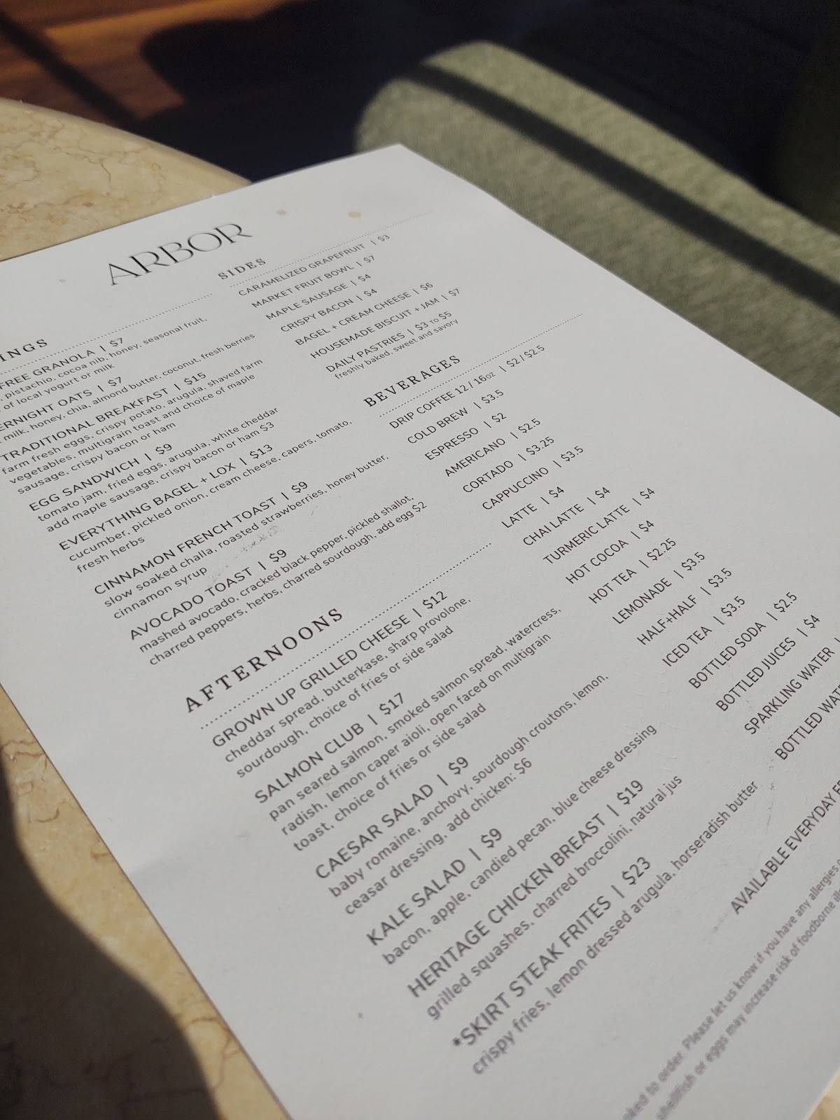 Menu at Arbor pub & bar, Fort Wayne, 204 W Main St