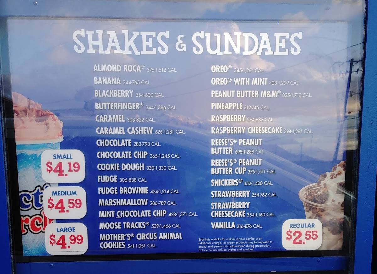 Menu at Arctic Circle fast food, Ogden, 325 S Washington Blvd