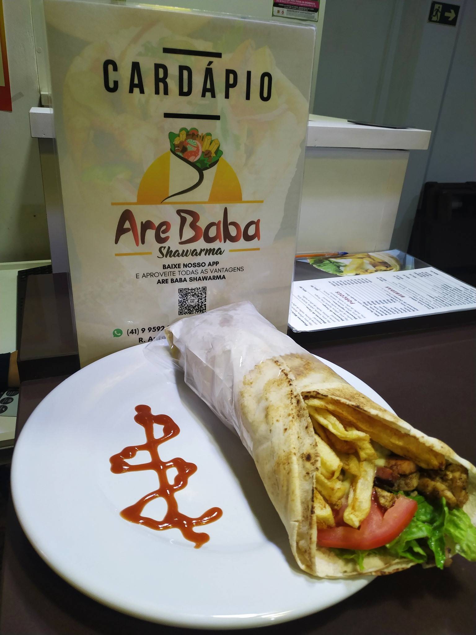Menu at Are Baba Shawarma restaurant, Colombo