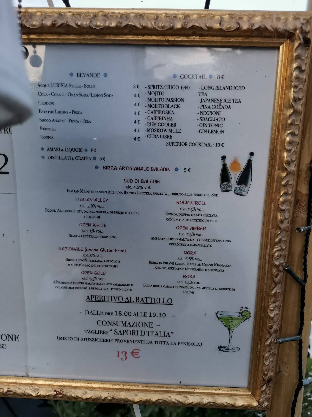 Menu da Il Battello di Arona - Piroscafo Lombardia, Arona