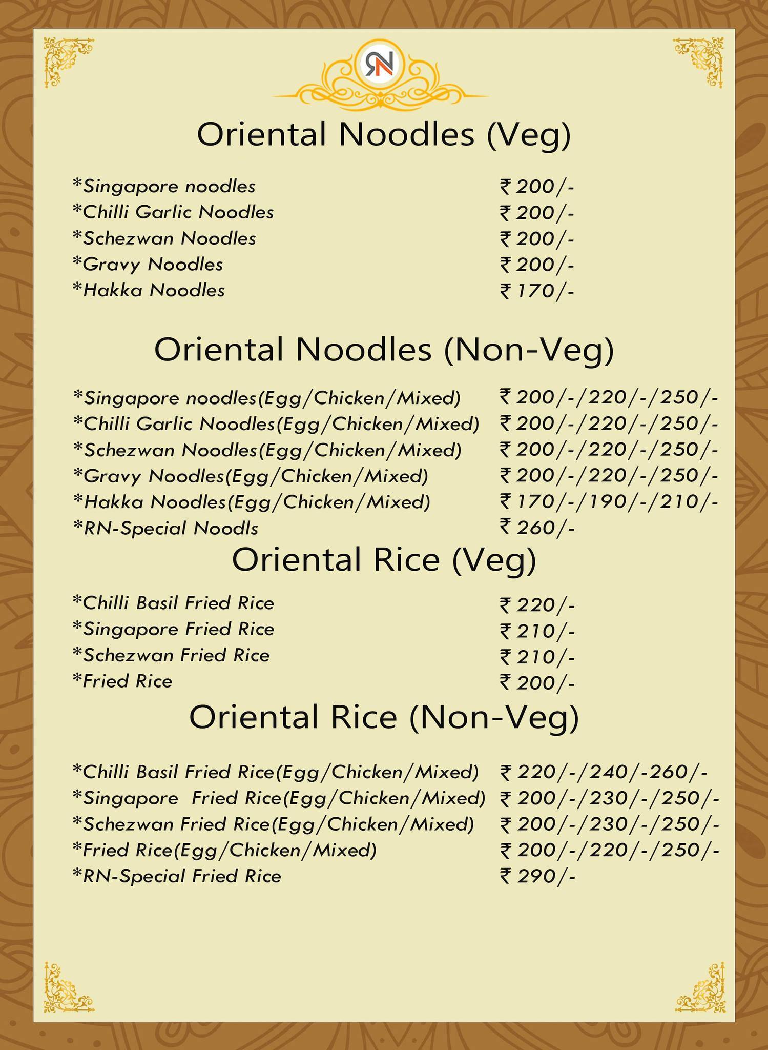 Menu at HOTEL RAJNANDINI, Habra