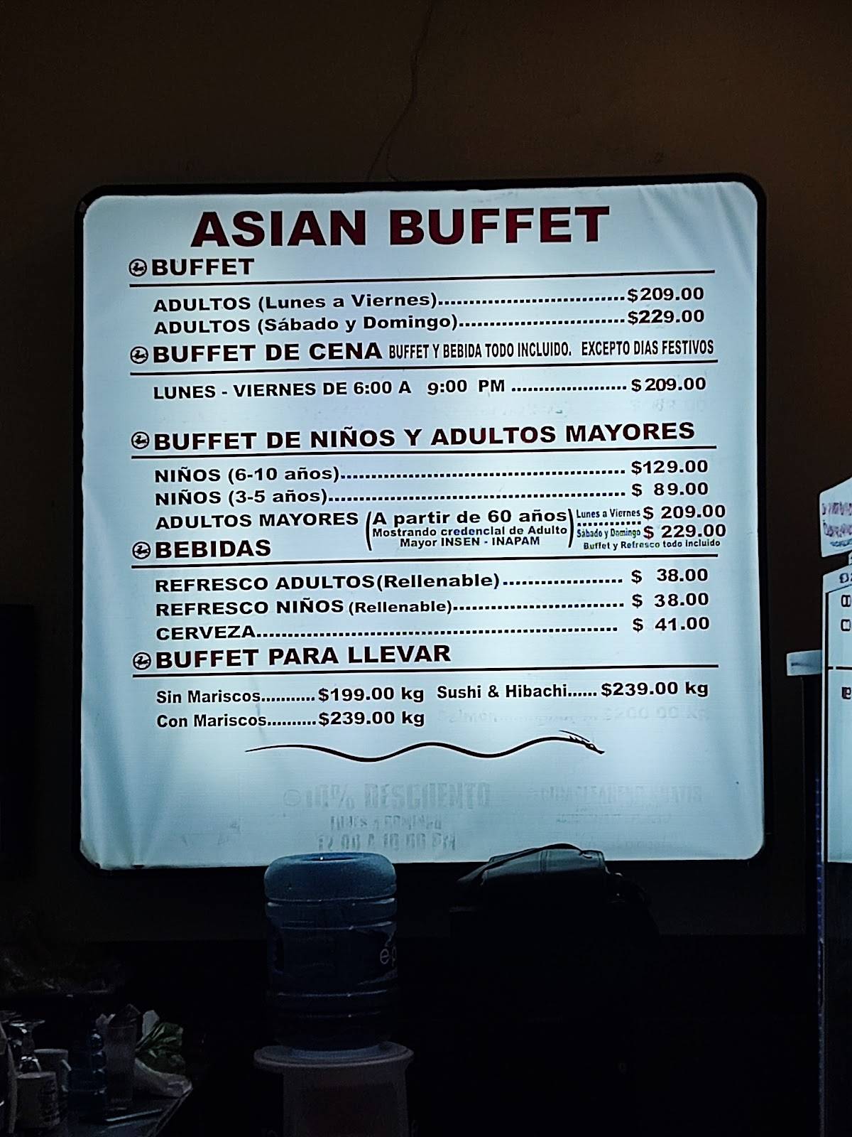 Carta del restaurante Asian Buffet, Leon, Blvd. Juan Alonso del Torres Pte. 1315 Ote