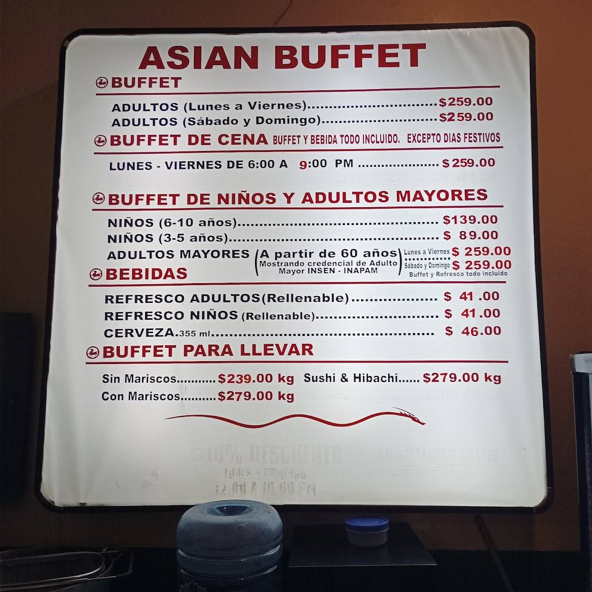 Carta del restaurante Asian Buffet, Leon, Blvd. Juan Alonso del Torres ...