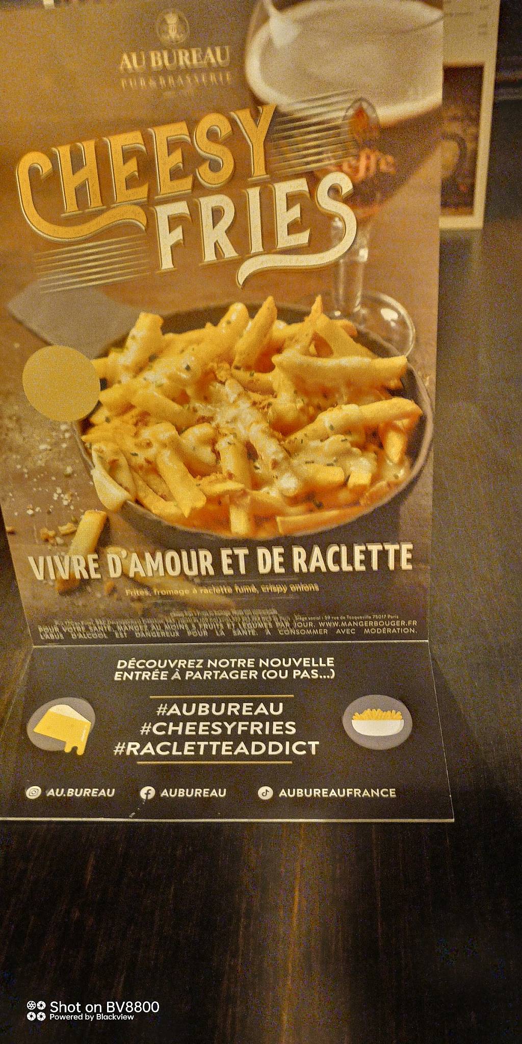 Menu au Au Bureau pub et bar, Morteau