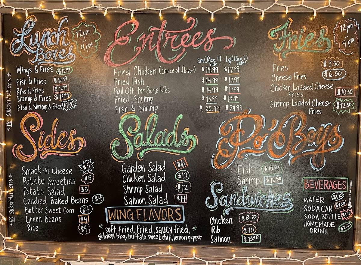 Menu at Auntie Adrienne's restaurant, Springfield