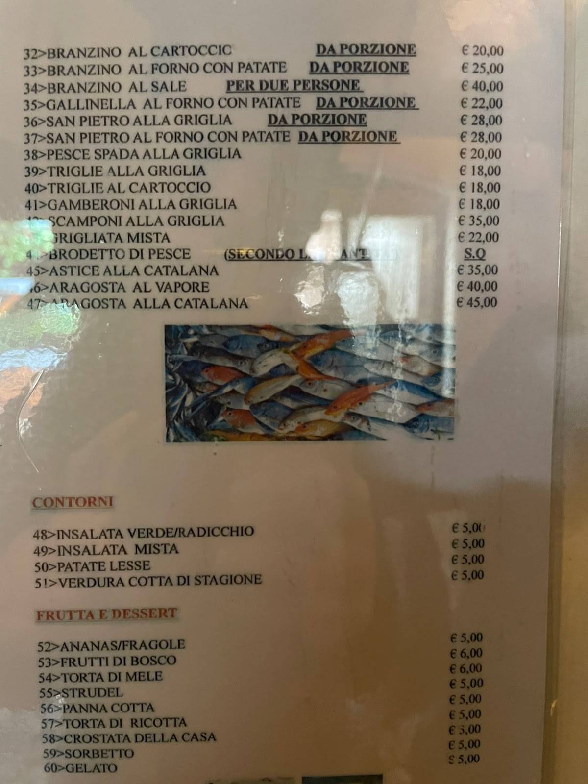 Menu da Aurora ristorante, Modena