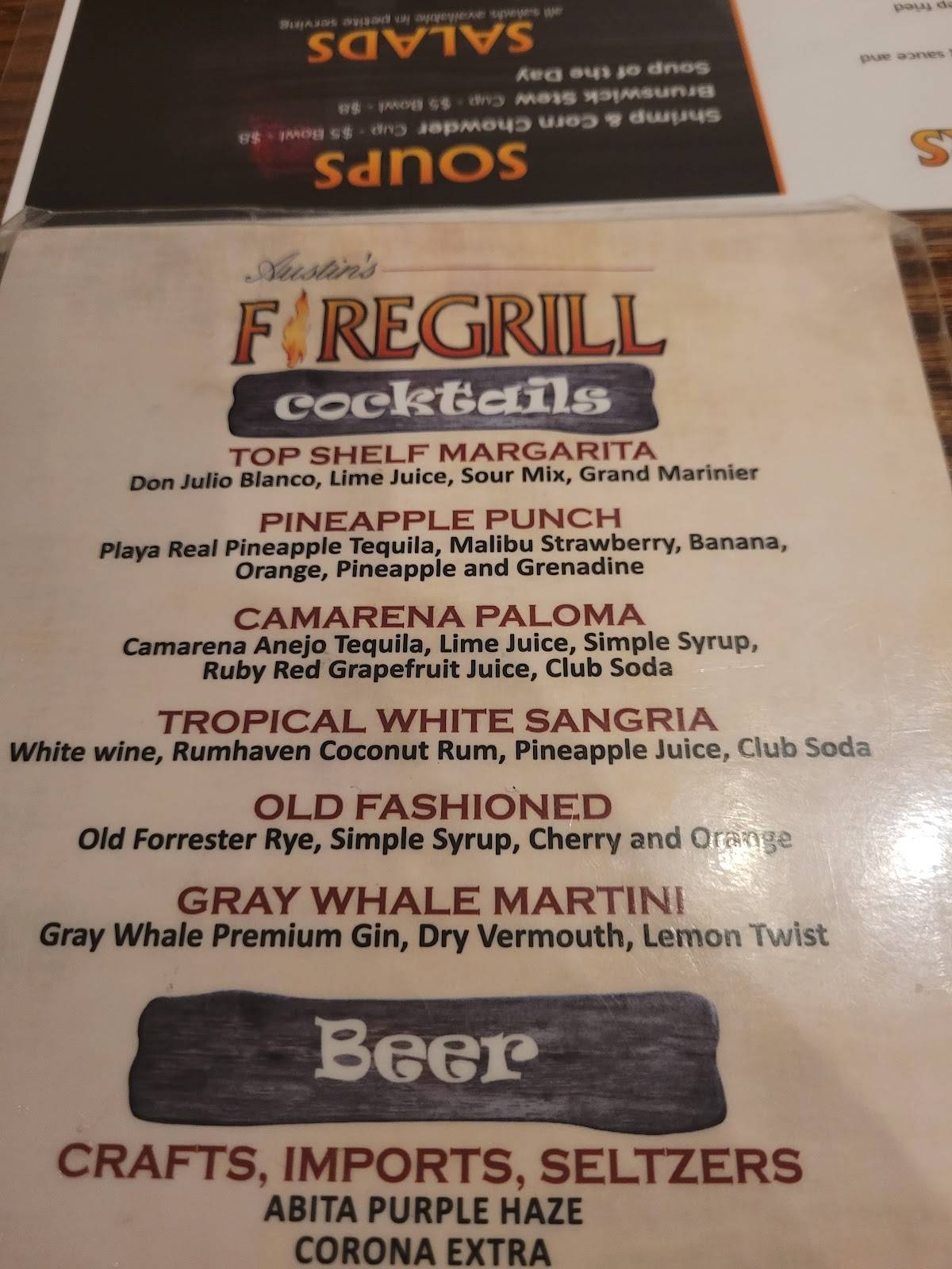 Menu at Austin's Firegrill & Oyster Bar, Albany