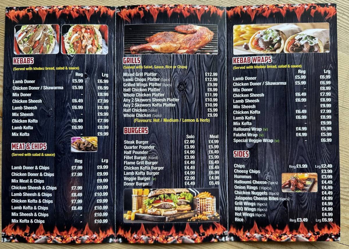 Menu at Authentic Lebanese Kebab & Grill restaurant, Slough