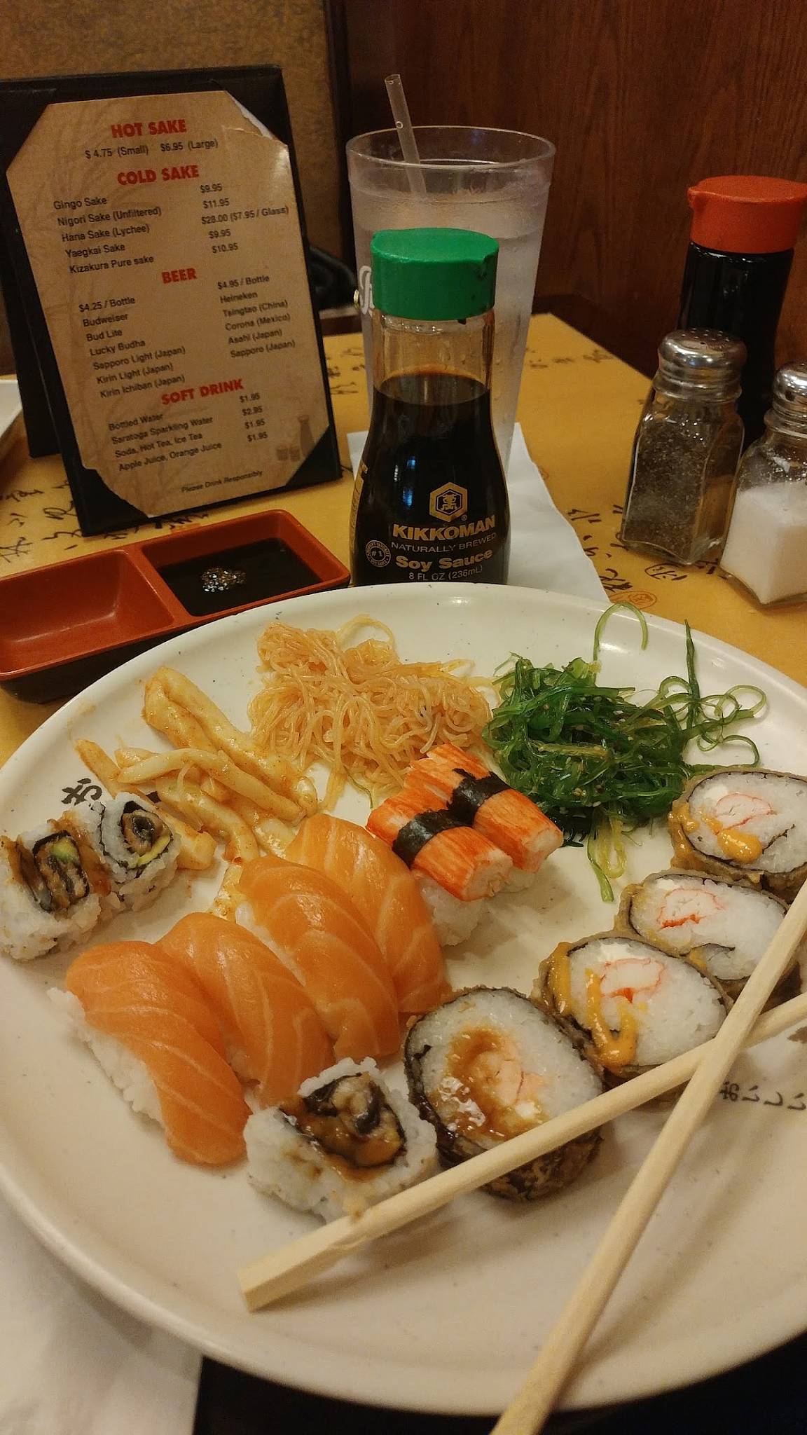 Menu at Ginza Japanese Buffet restaurant, North Miami Beach, Biscayne Blvd