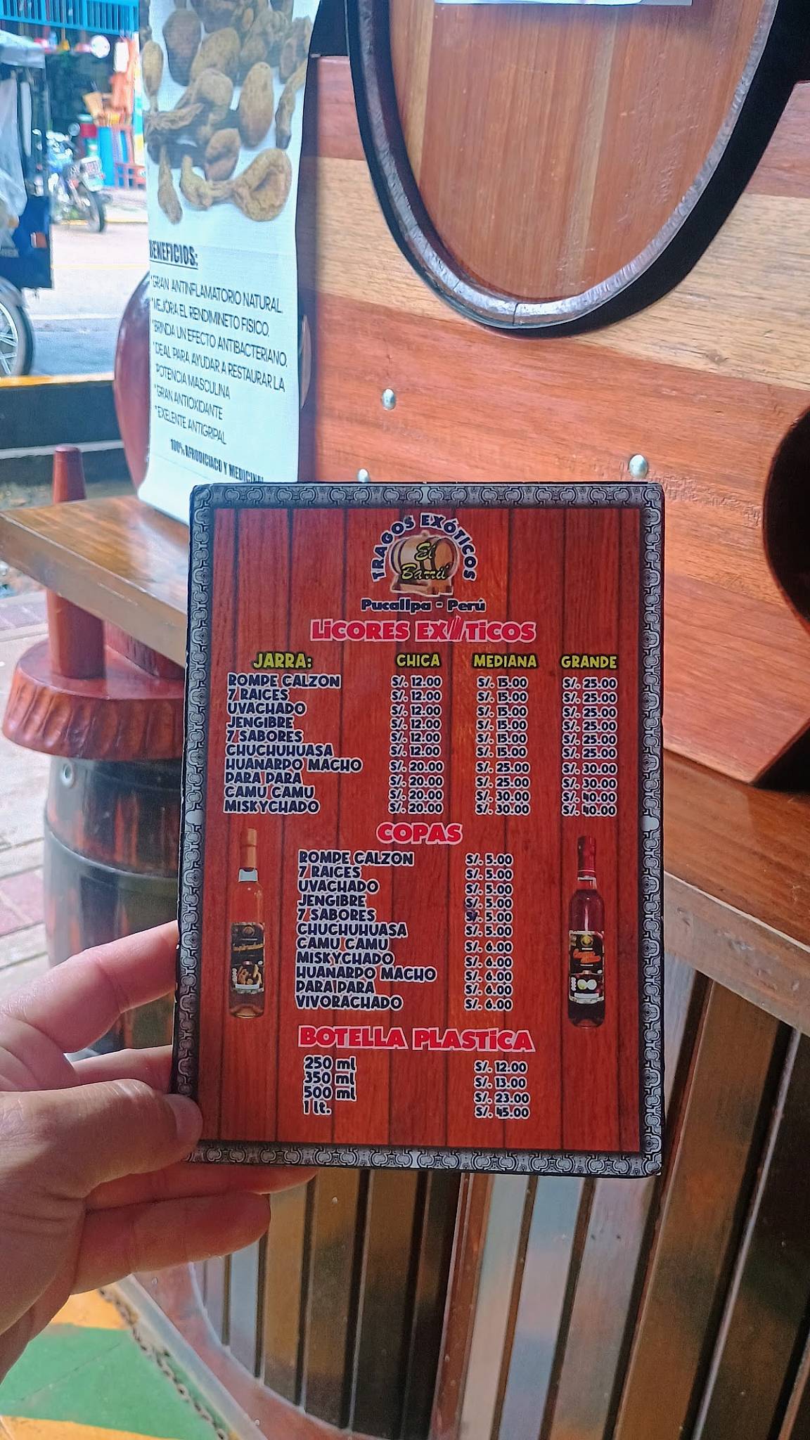 Carta de BAR EL BARRIL, Pucallpa