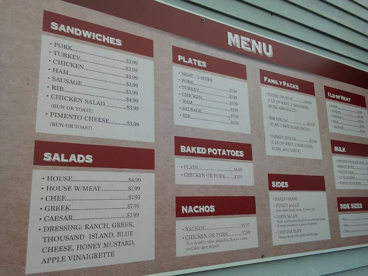 Menu at Little Bridge Marina LLC BBQ, Rainbow City