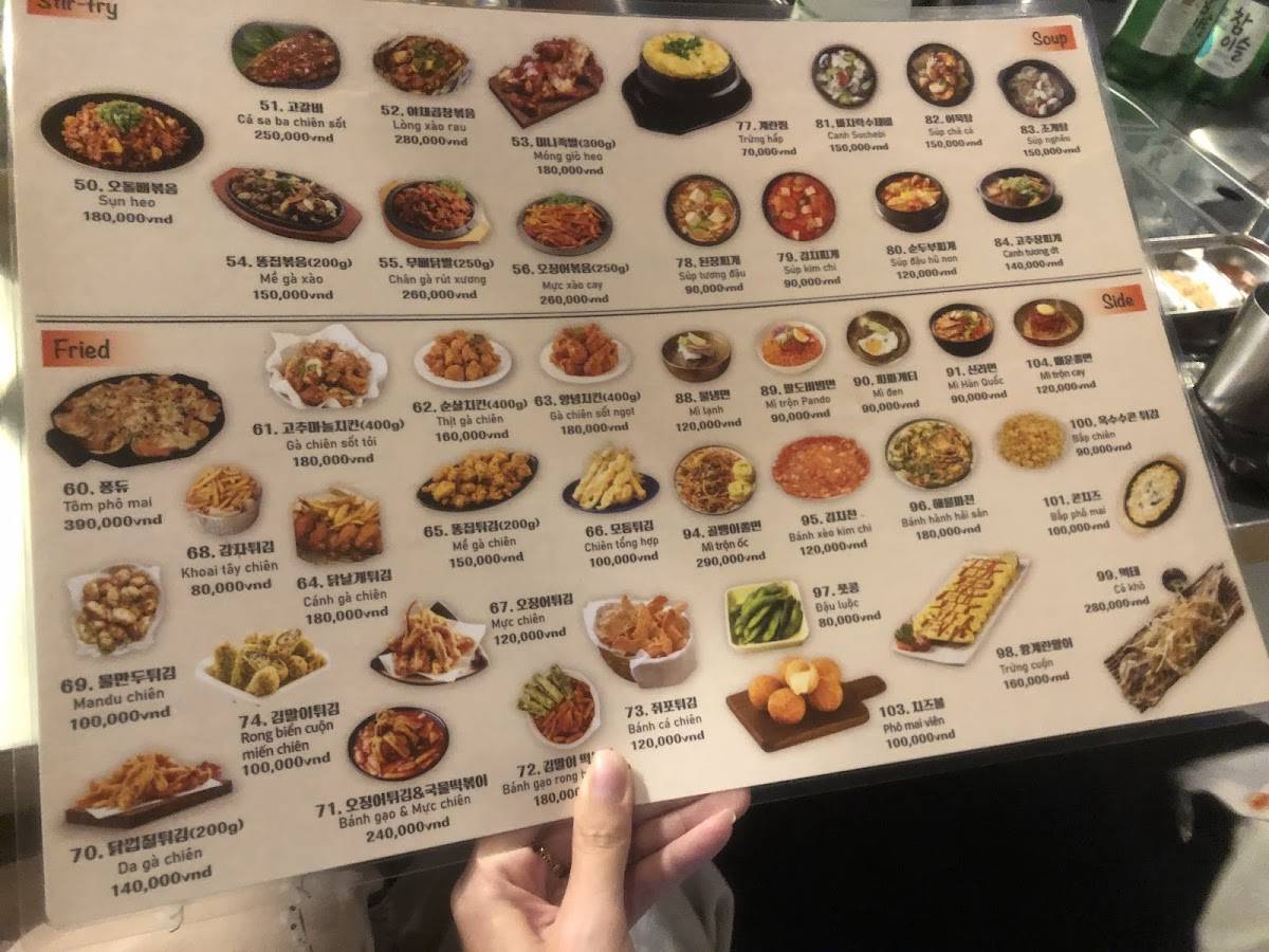 Carta de BBQ ÔNG MẬP VÕ VĂN KIỆT - 뚱보집 보반끼엣, Ciudad Ho Chi Minh (Saigón)