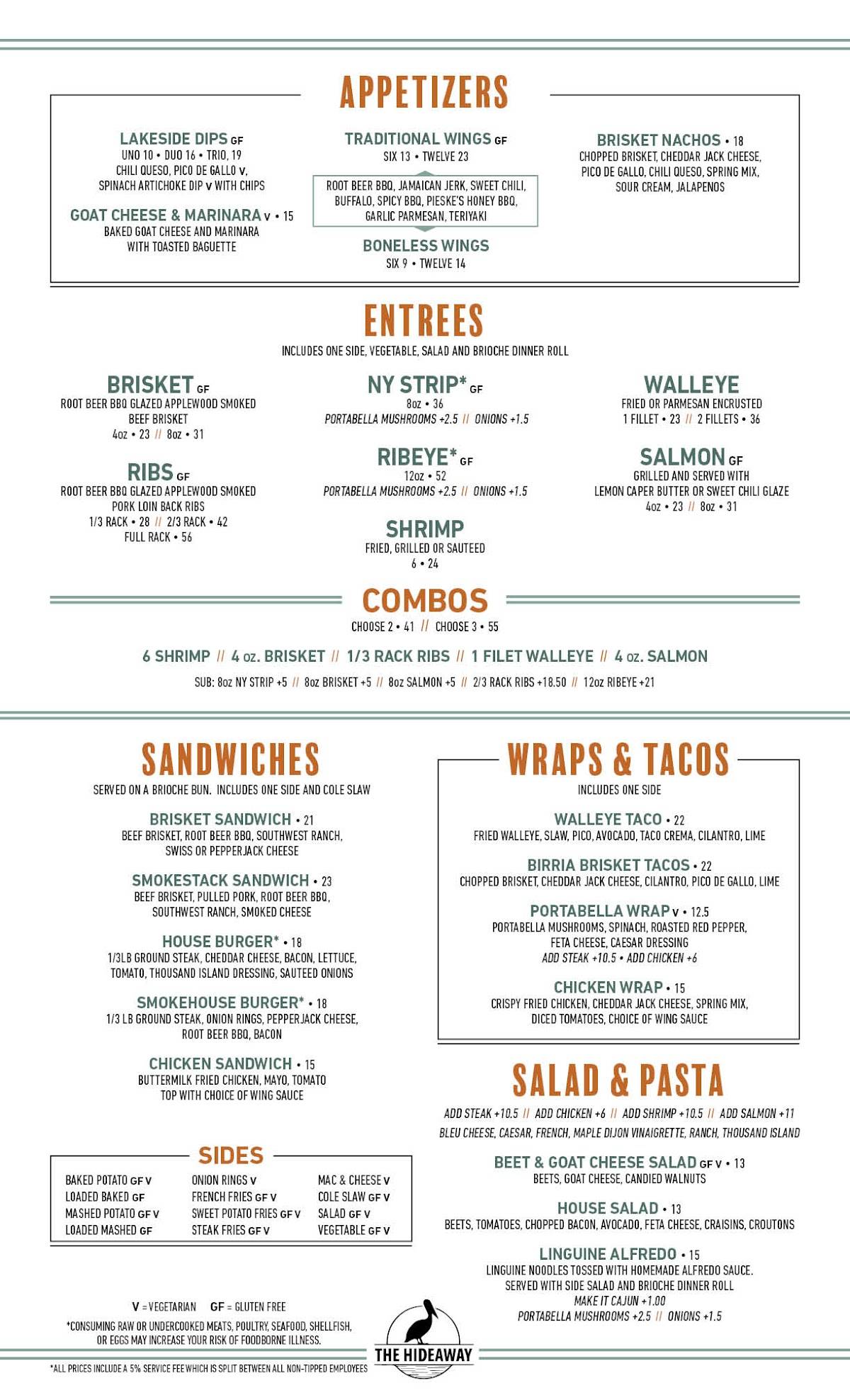 Menu at The Hideaway BBQ, Currie