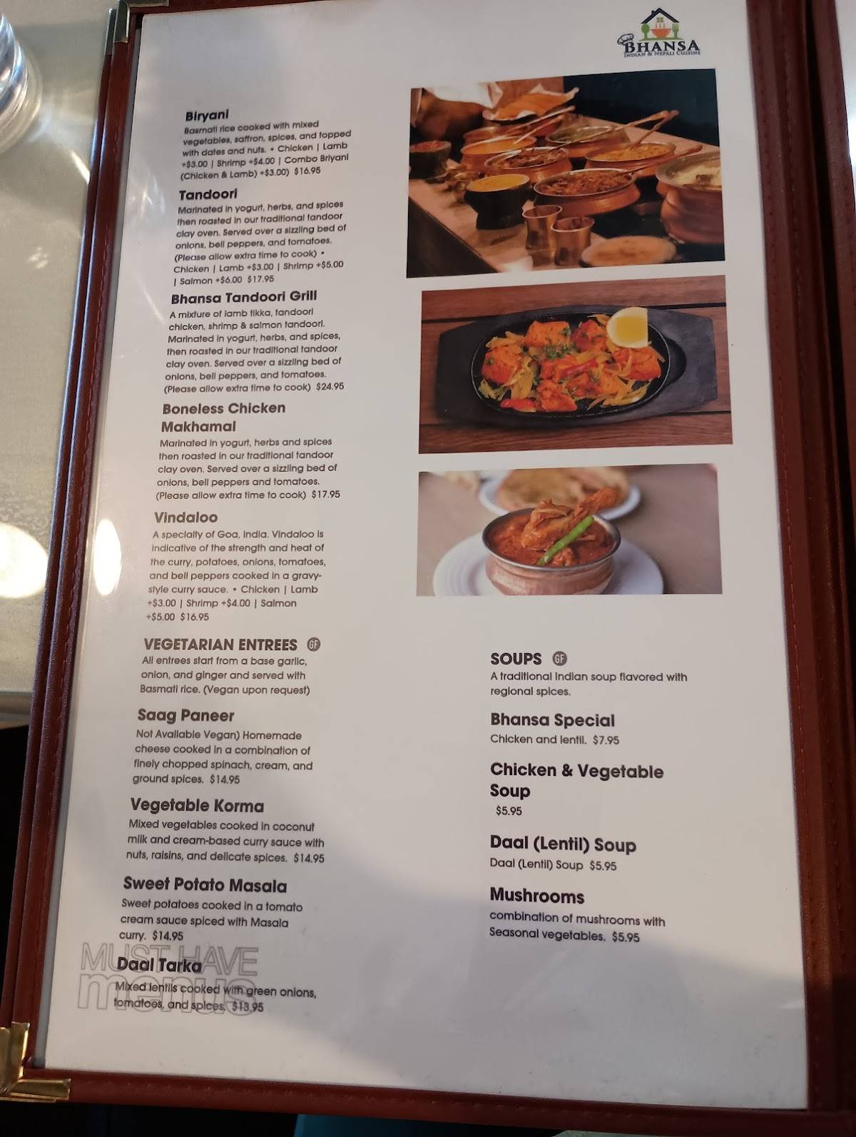 Menu at BHANSA Restaurant, Greeley
