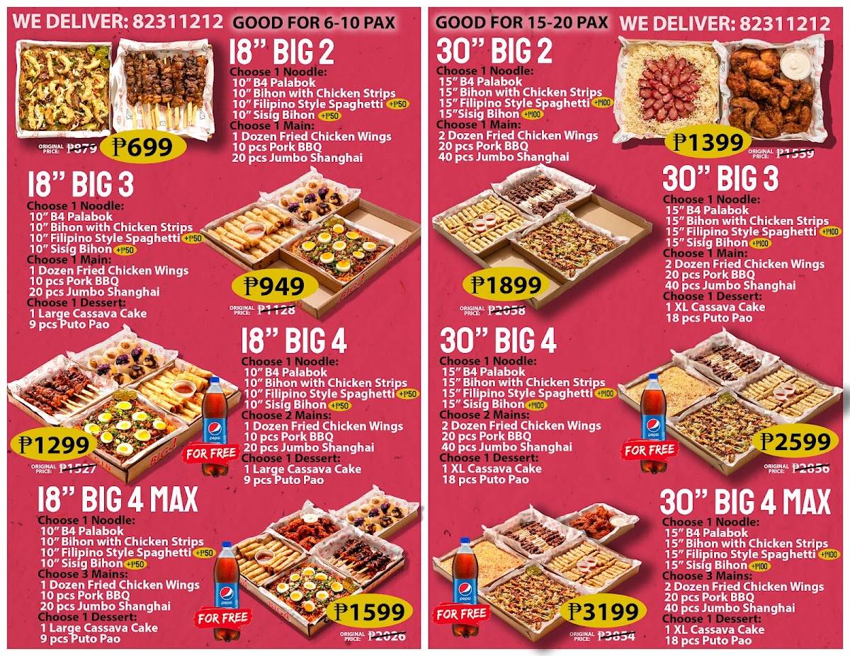 Menu at BIG4 Party Box Quezon City Branch restaurant, Quezon City