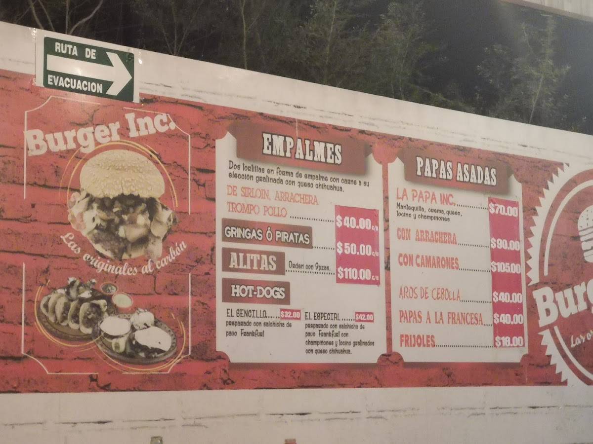 Menu at BURGER INC Las Lomas restaurant, Monterrey, Av. Prol. Ruiz ...
