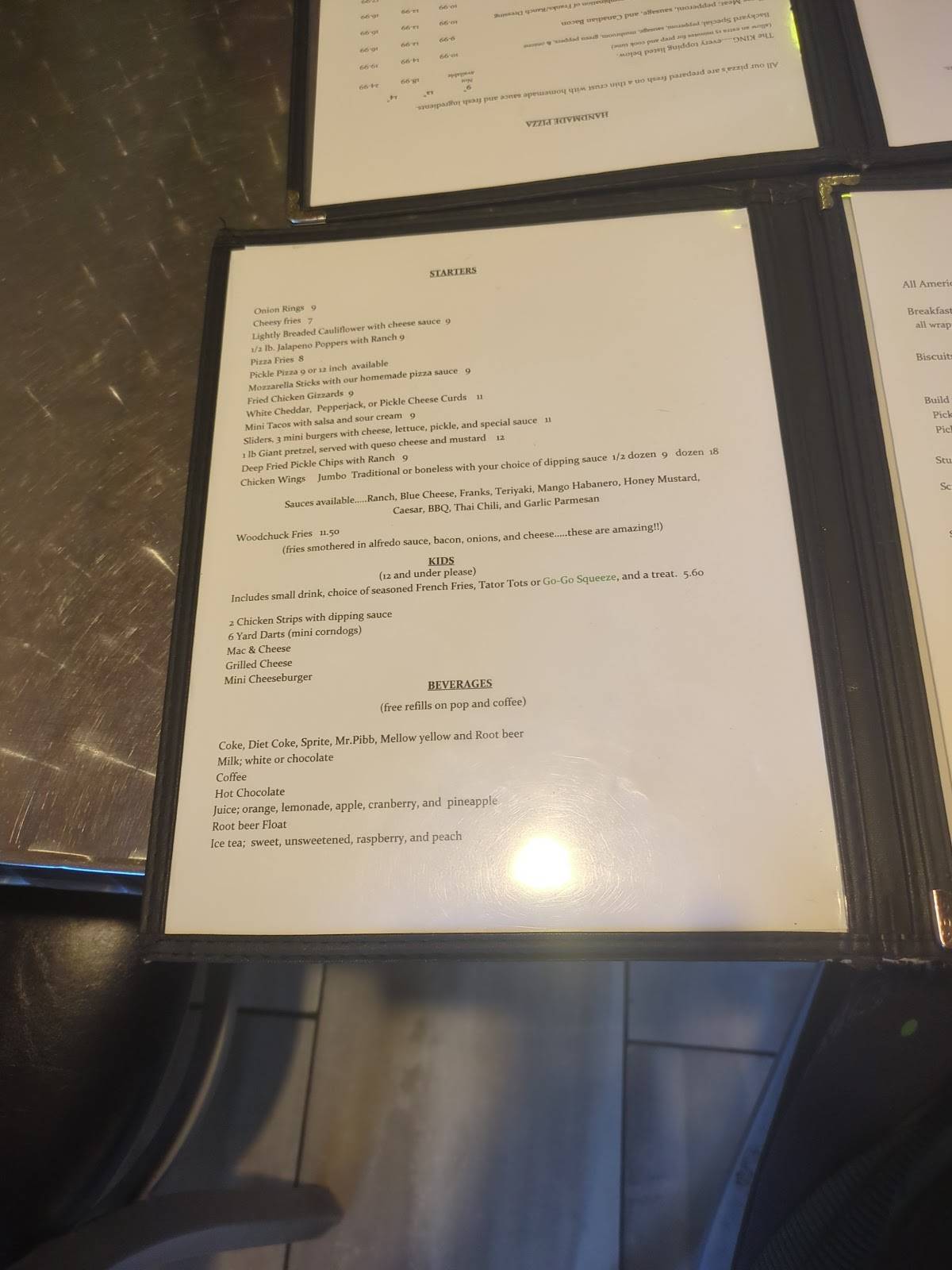Menu at Backyard Bar & Grill, Pemberton