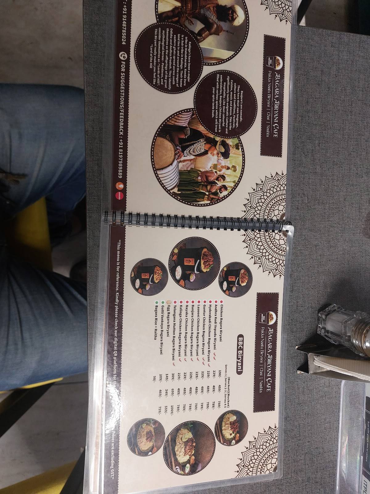 Menu at Bagara Biryani cafe, Bengaluru, Pardha Enclave