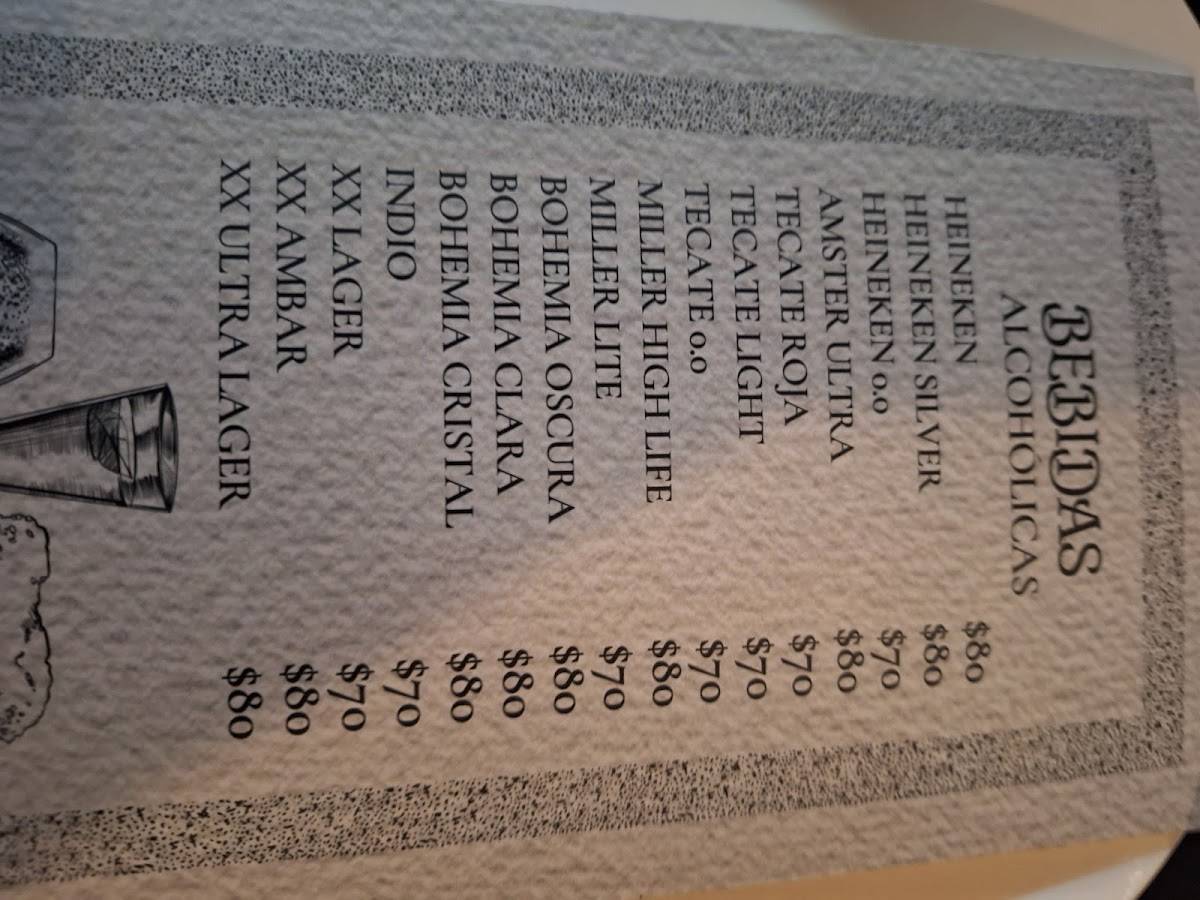 Carta de Baires Parrilla Argentina, Mexicali, Calz. Justo Sierra 1221