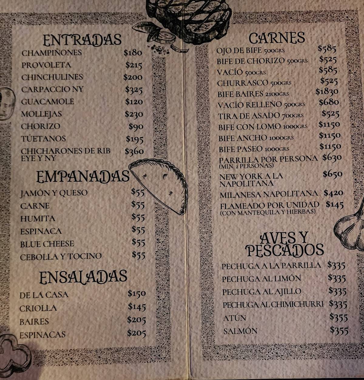 Menu at Baires Parrilla Argentina, Mexicali, Calz. Justo Sierra 1221