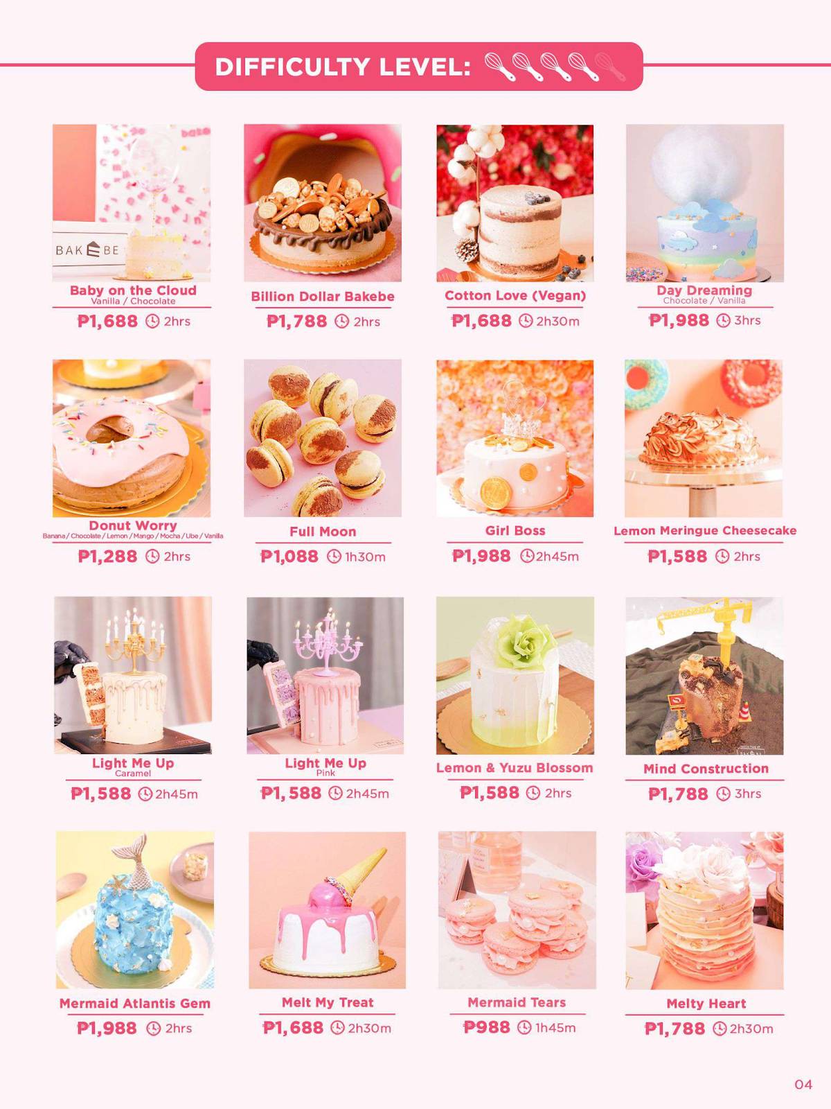 Menu at Bakebe SM North Edsa, Quezon City