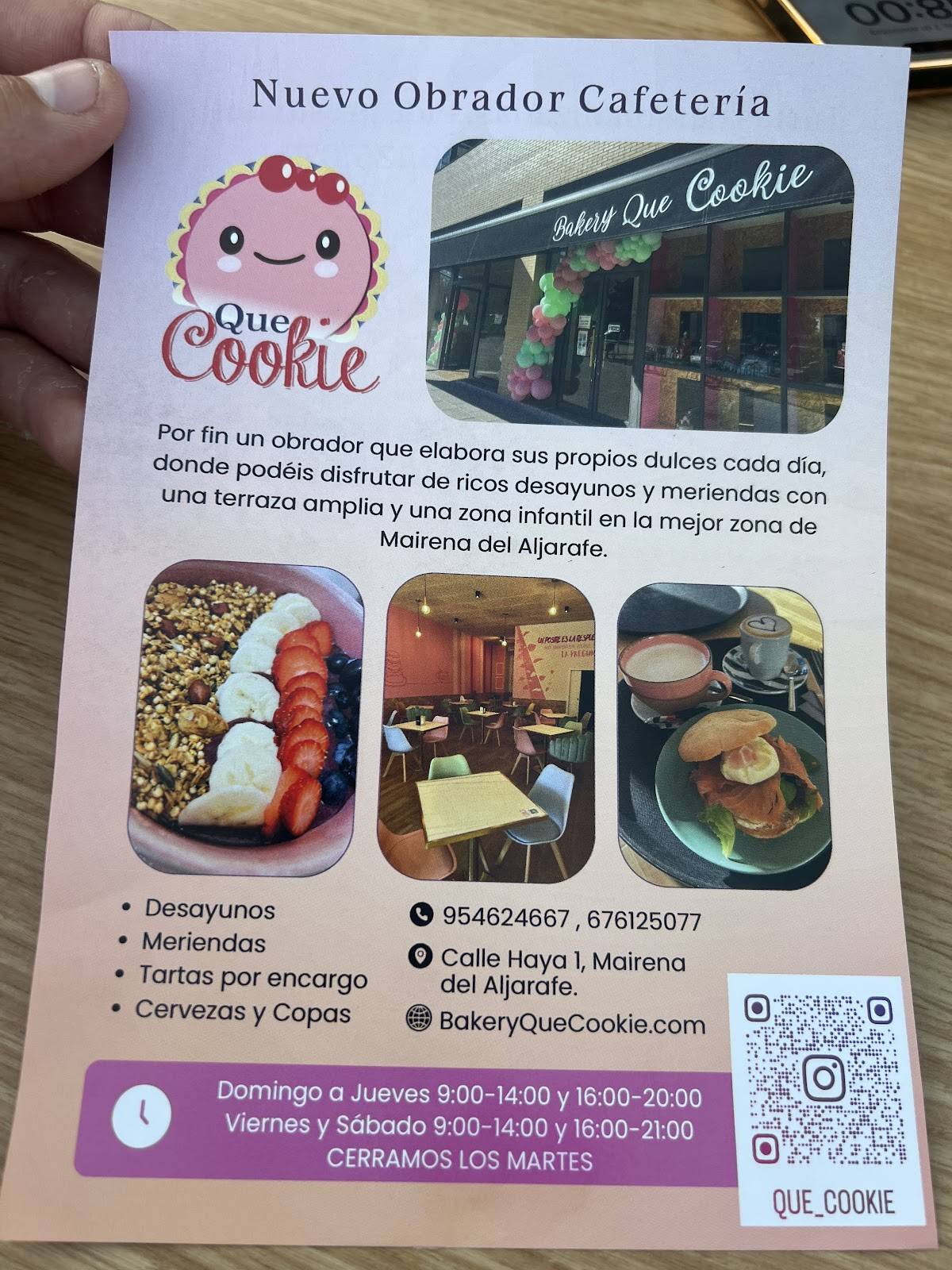 Carta de Bakery Que Cookie - Cafeteria, Mairena del Aljarafe