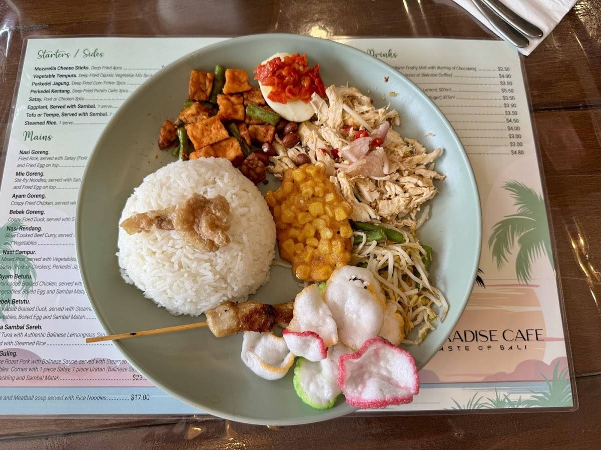 Menu at Bali Paradise Cafe, Midland