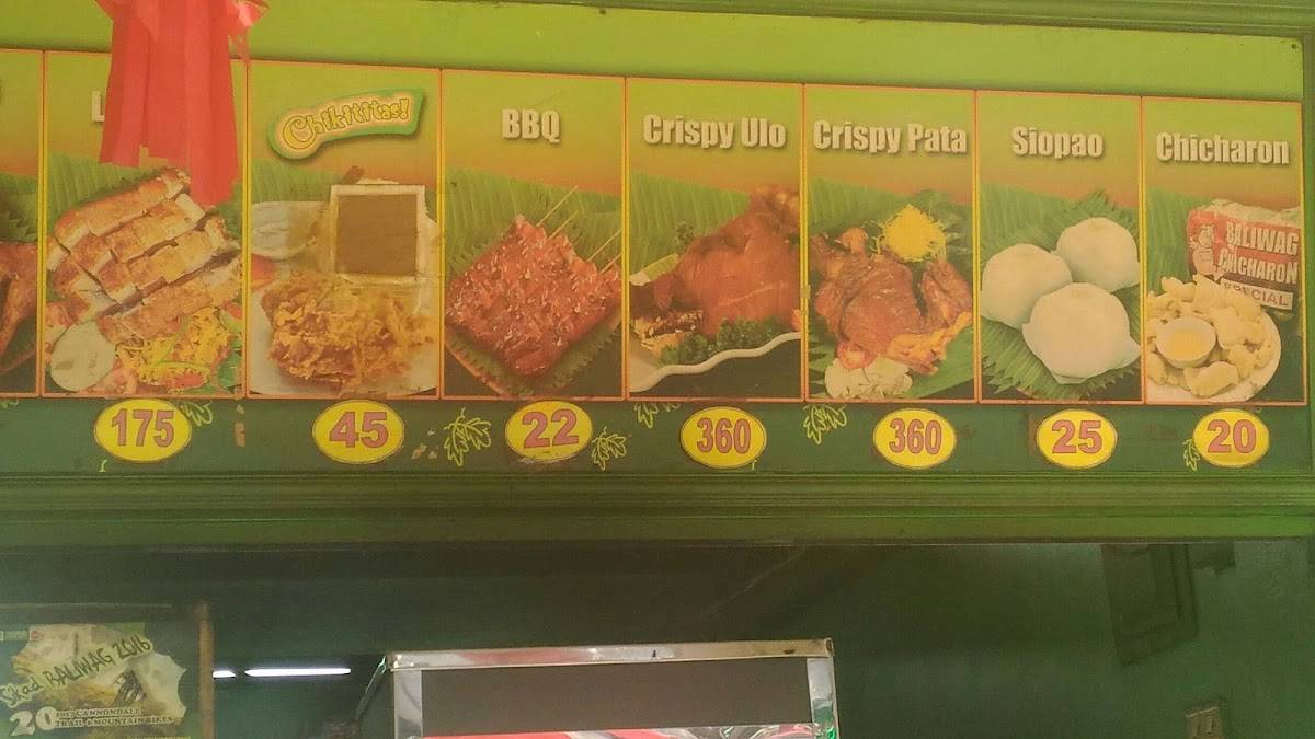 Menu at Baliwag Lechon Manok restaurant, La Trinidad
