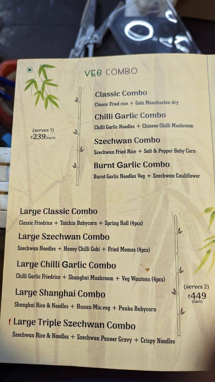 Menu at Bamboo Pan Asian, Coimbatore
