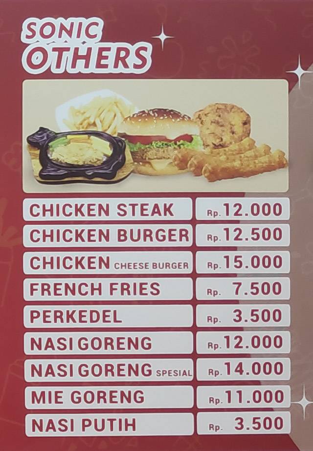 Carta del restaurante Sonic Chicken Bantarkawung, Bantarkawung