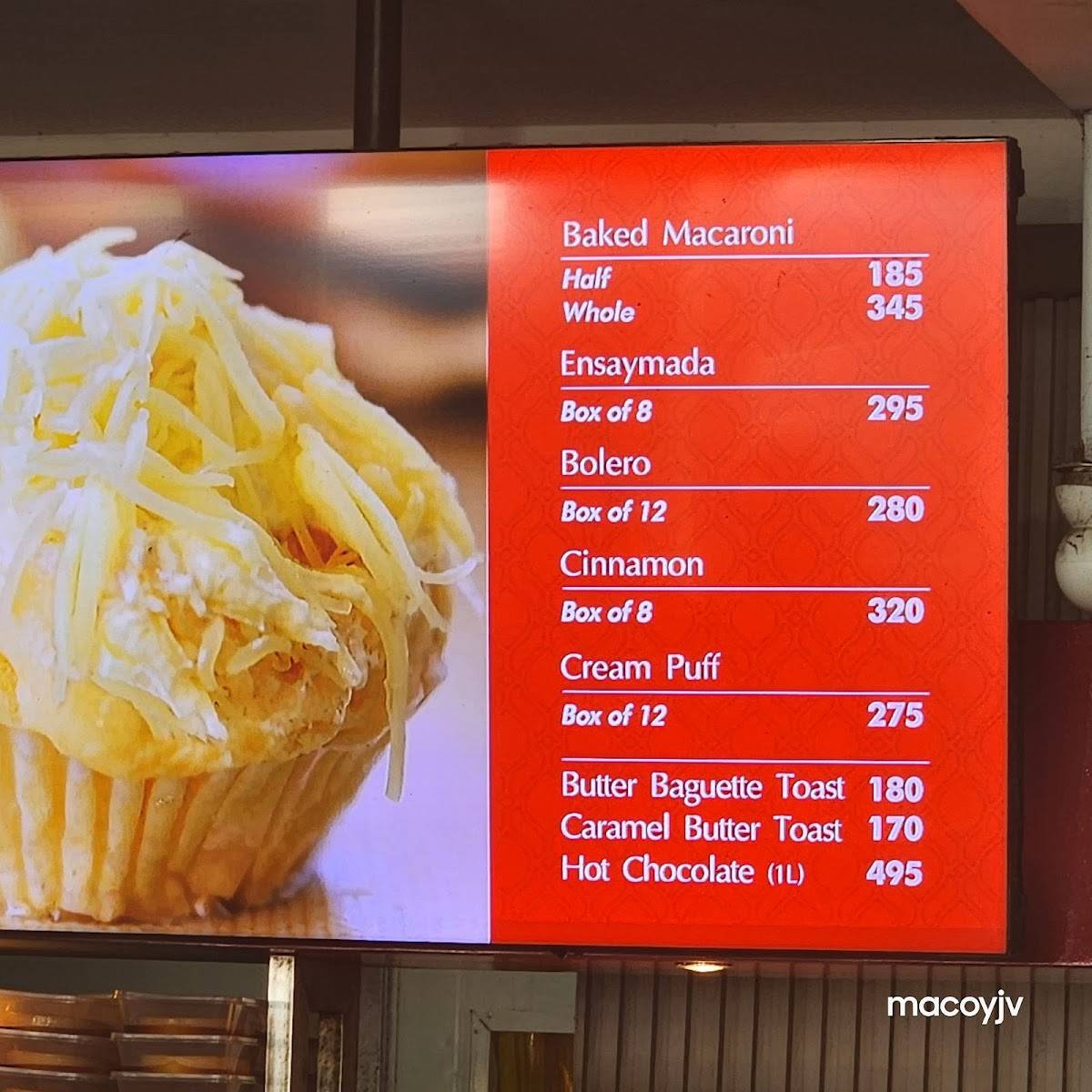 Menu at Marsha's Delicacies cafe, Bantay, HCQ9+R9G