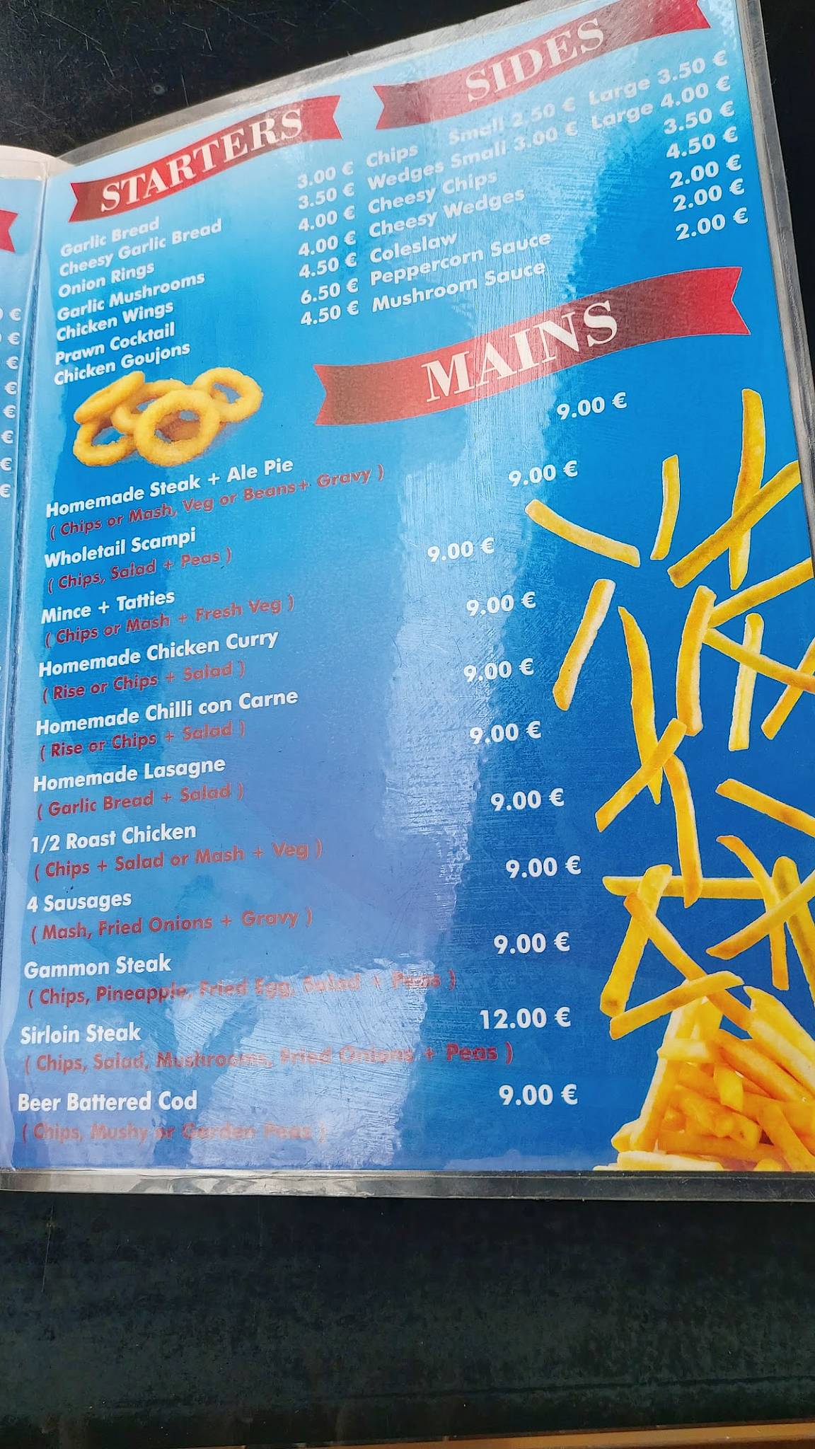 Menu at Bar The Flower Of Scotland, Castillo Caleta de Fuste, Avenida J ...