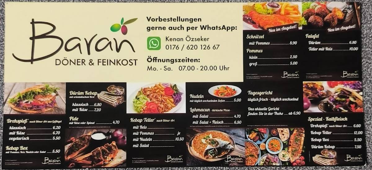 Speisekarte von Baran Döner & Feinkost, Roth