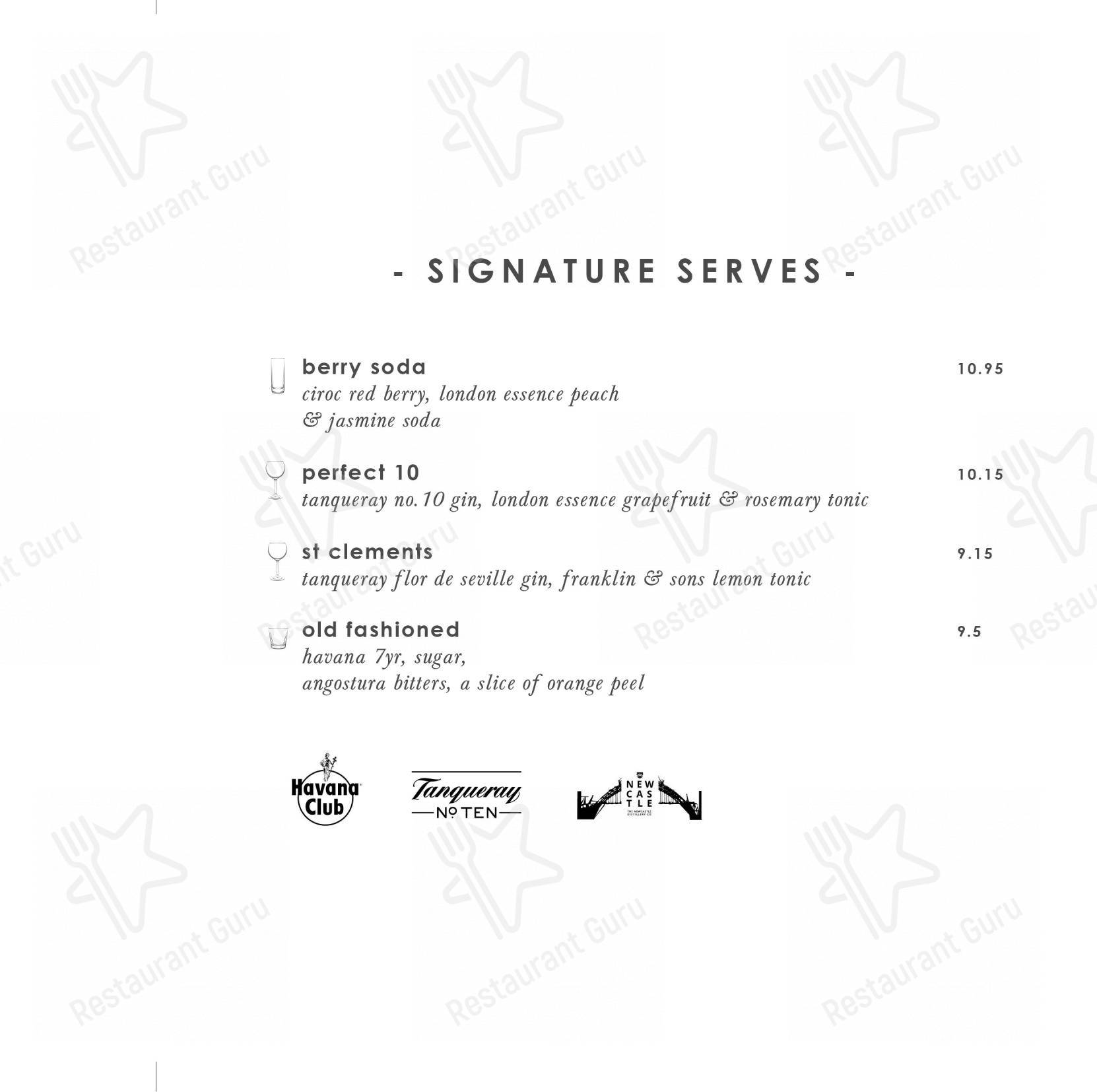 Menu at Barluga, Newcastle upon Tyne, 35 Grey St