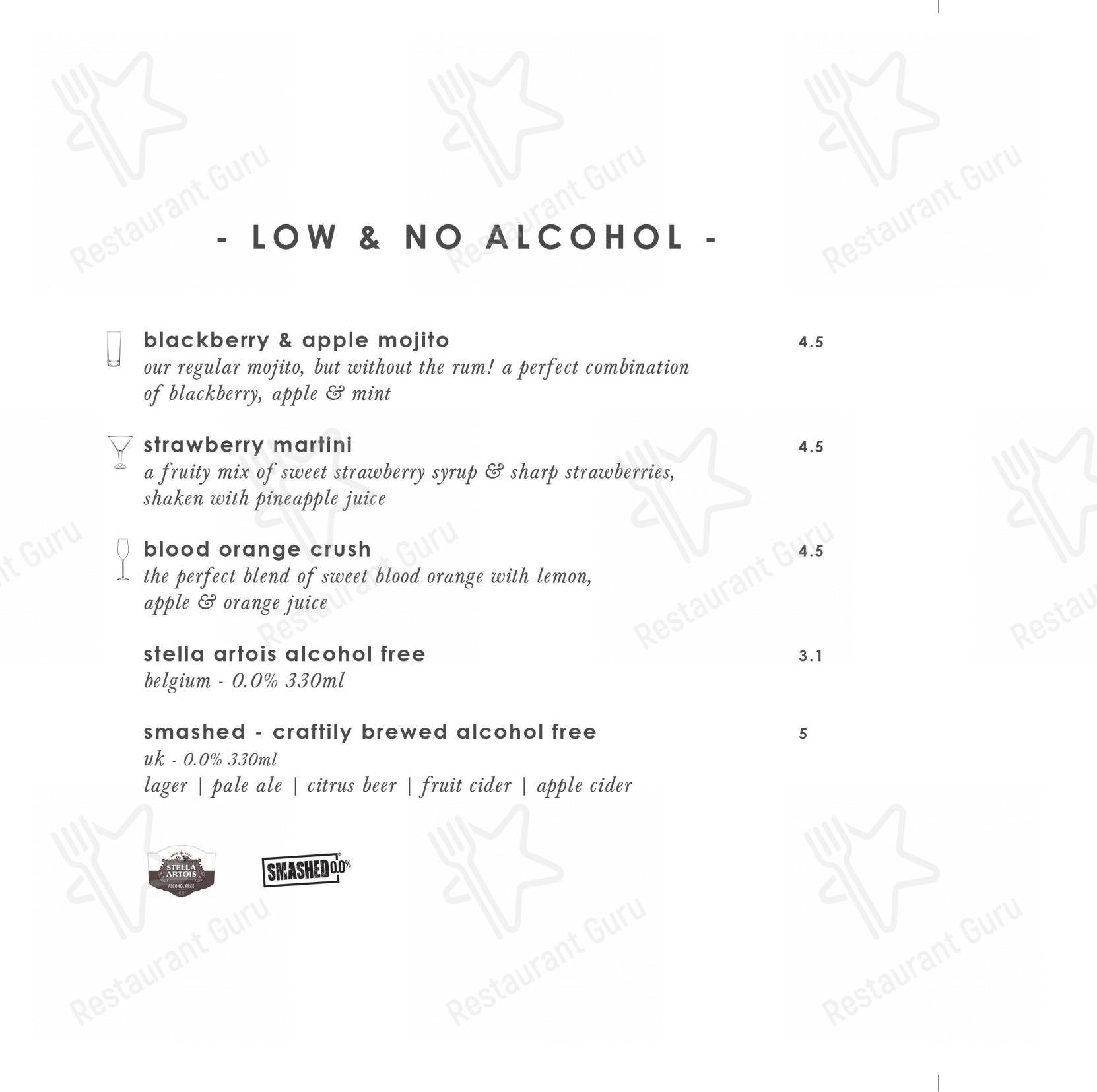 Menu at Barluga, Newcastle upon Tyne, 35 Grey St