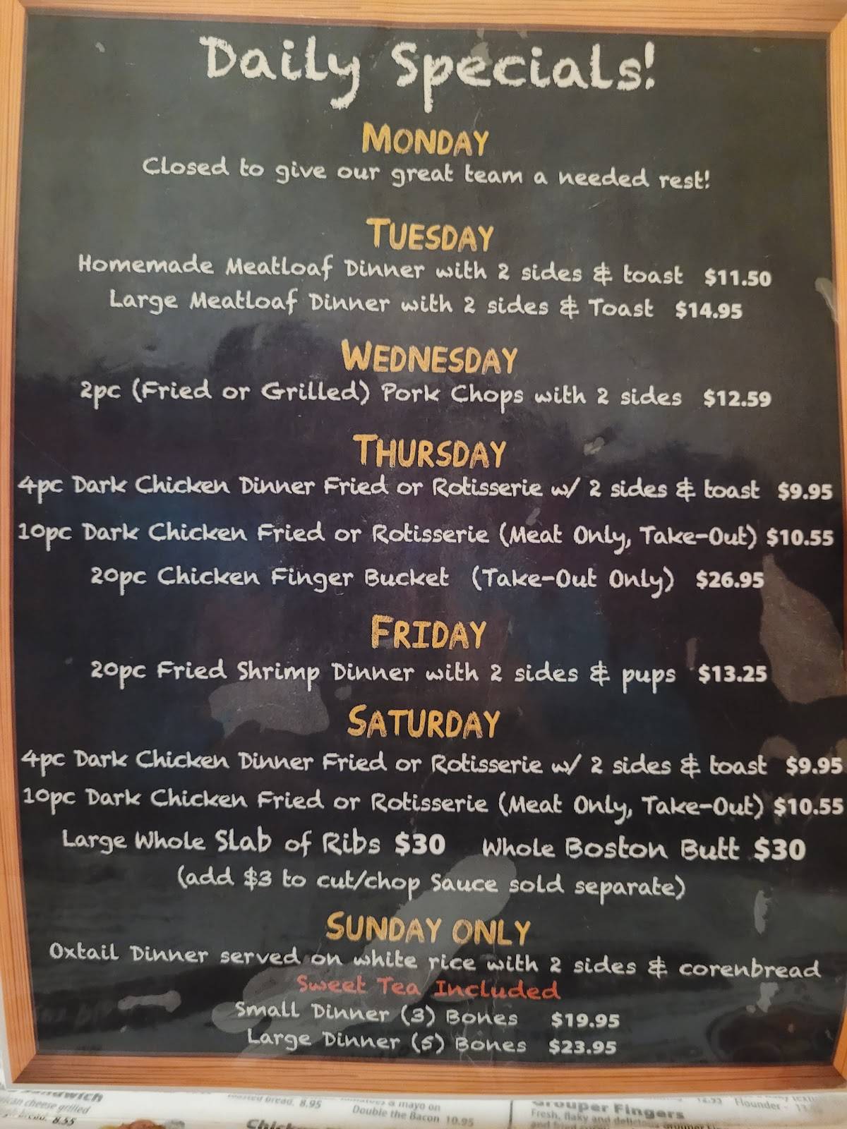 Menu at Barnes Restaurant, Savannah, Waters Ave