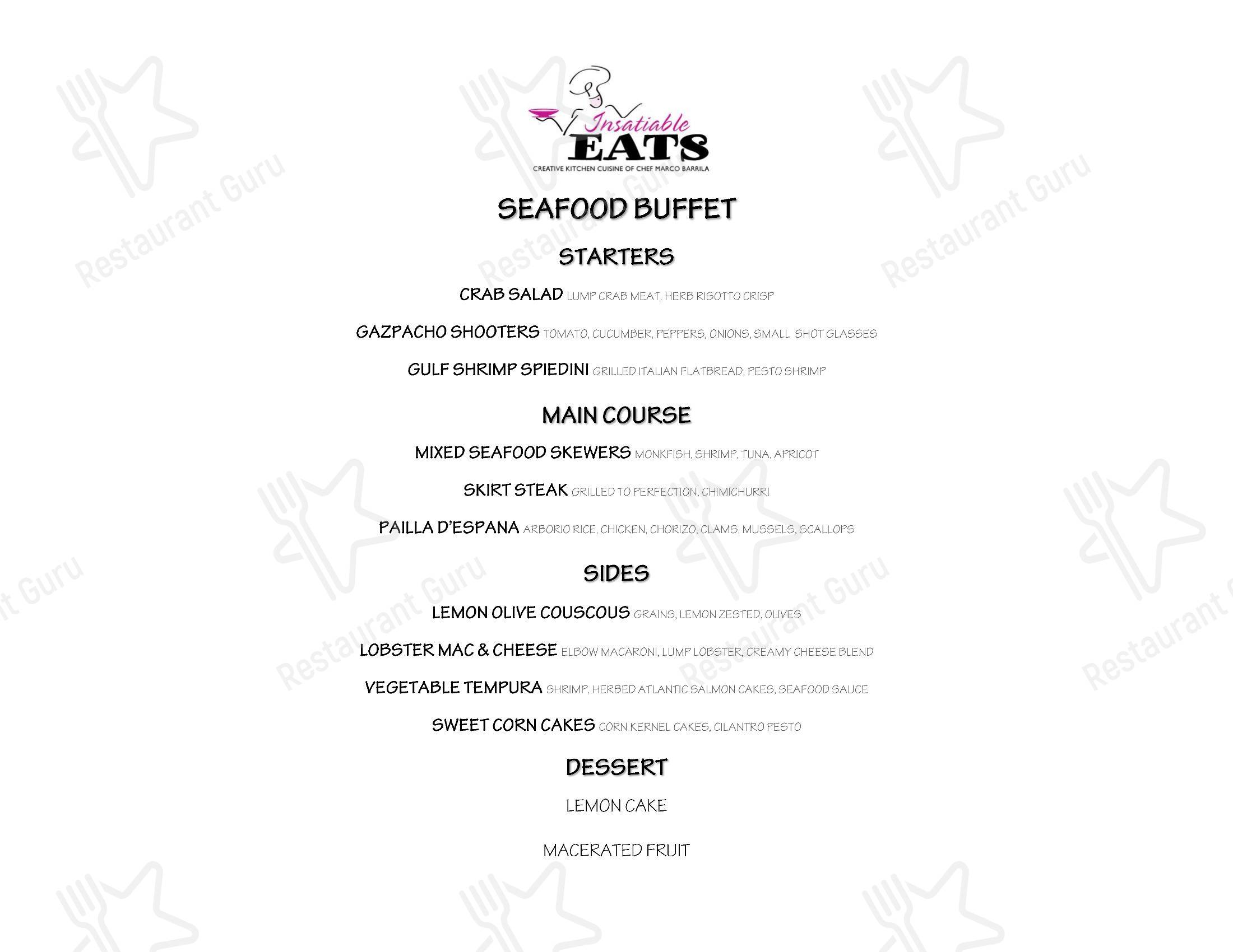 Menu at Barrila's Pastaria Restaurant & Bar + Catering Services & Event ...