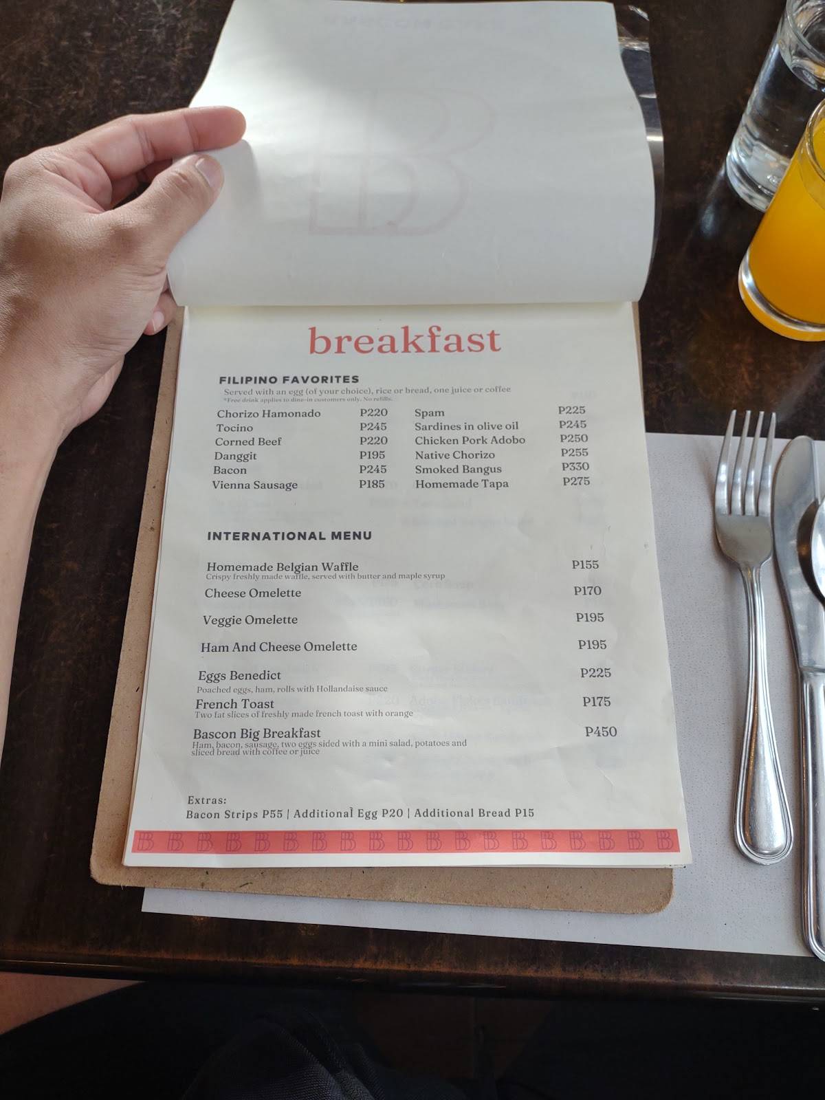 Menu at Bascon Cafe, Bacolod, 27 Lacson St