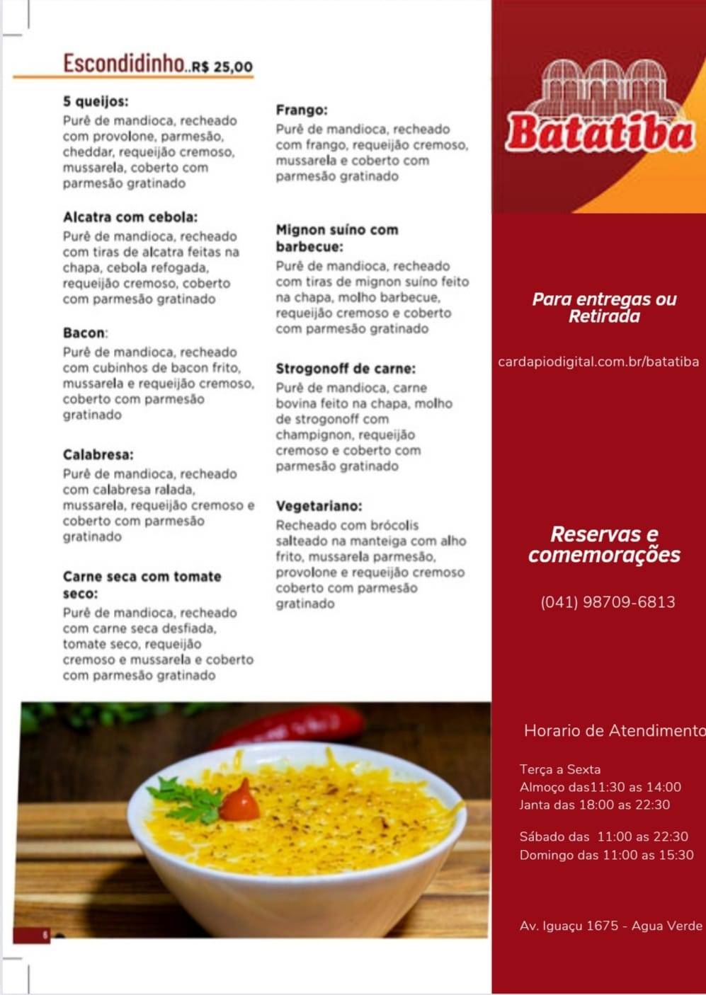 Menu em Batatiba Agua Verde restaurante, Curitiba