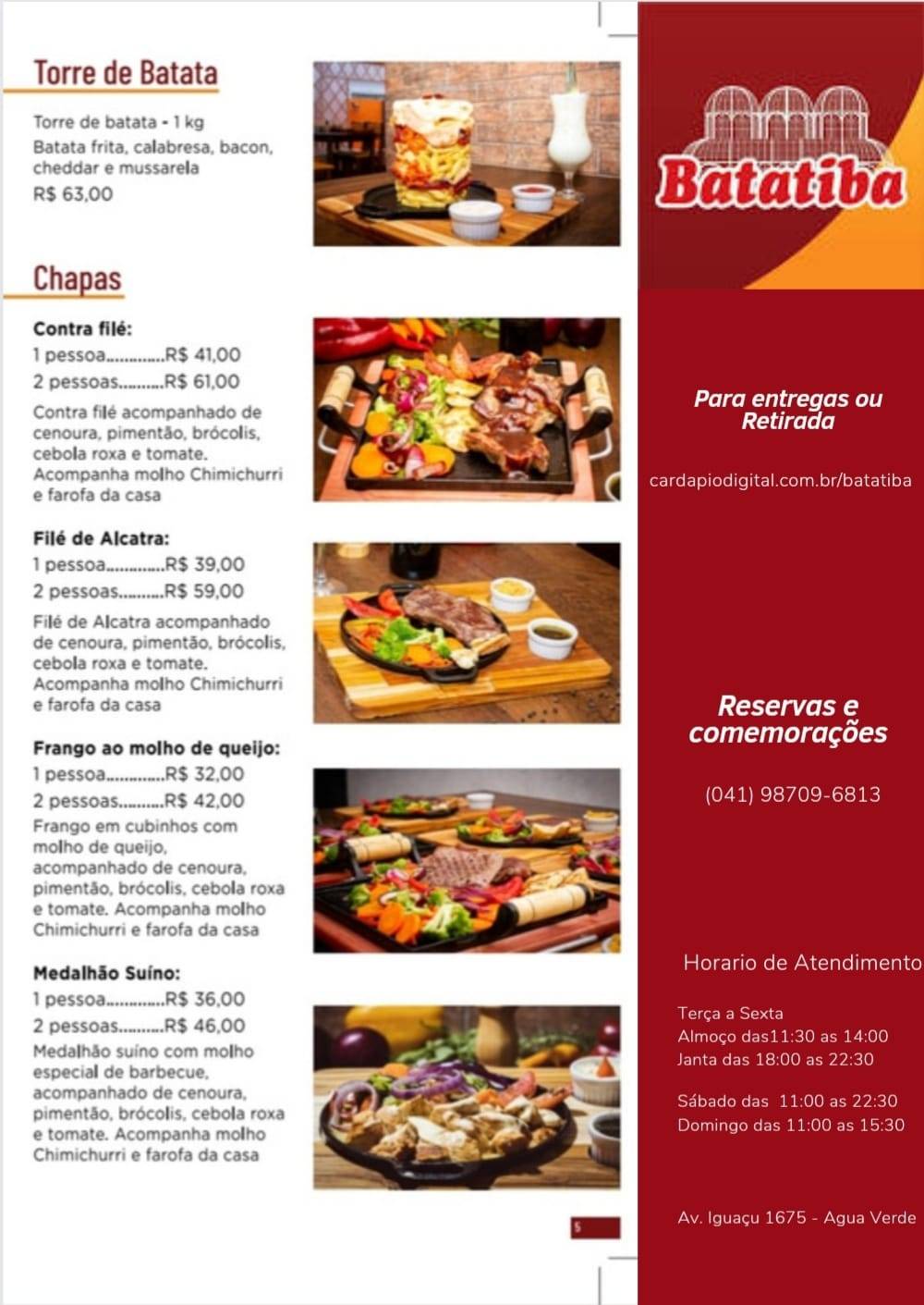Menu em Batatiba Agua Verde restaurante, Curitiba