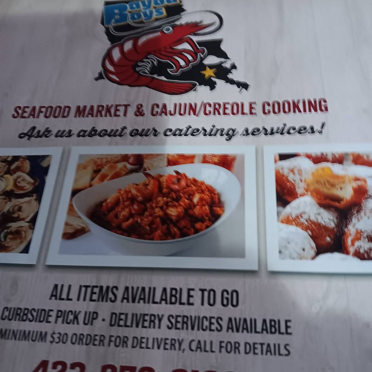 Menu at Bayou Boys restaurant, Johnson City, N Roan St Suite A-1