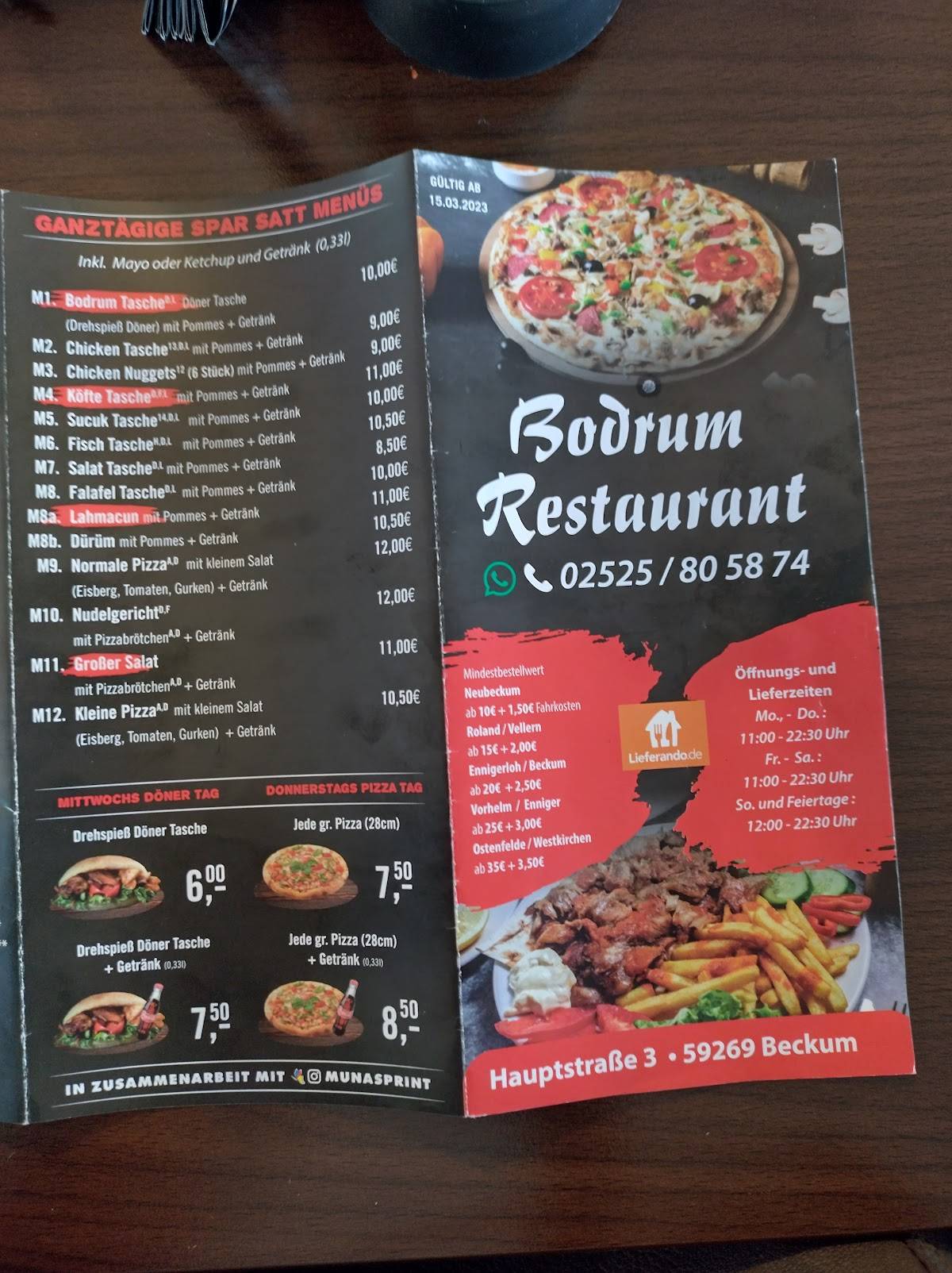 Speisekarte von Bodrum Restaurant, Beckum