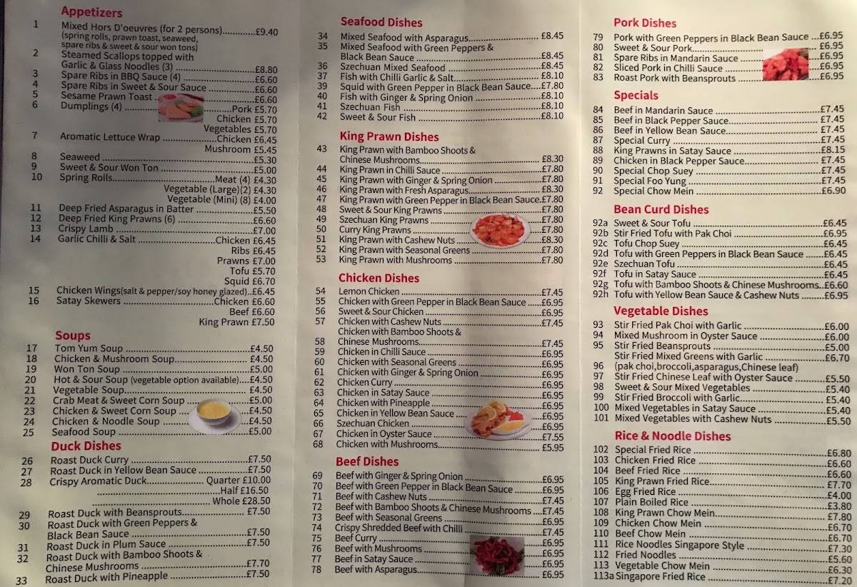 Menu at Beijing Restaurant, Bristol
